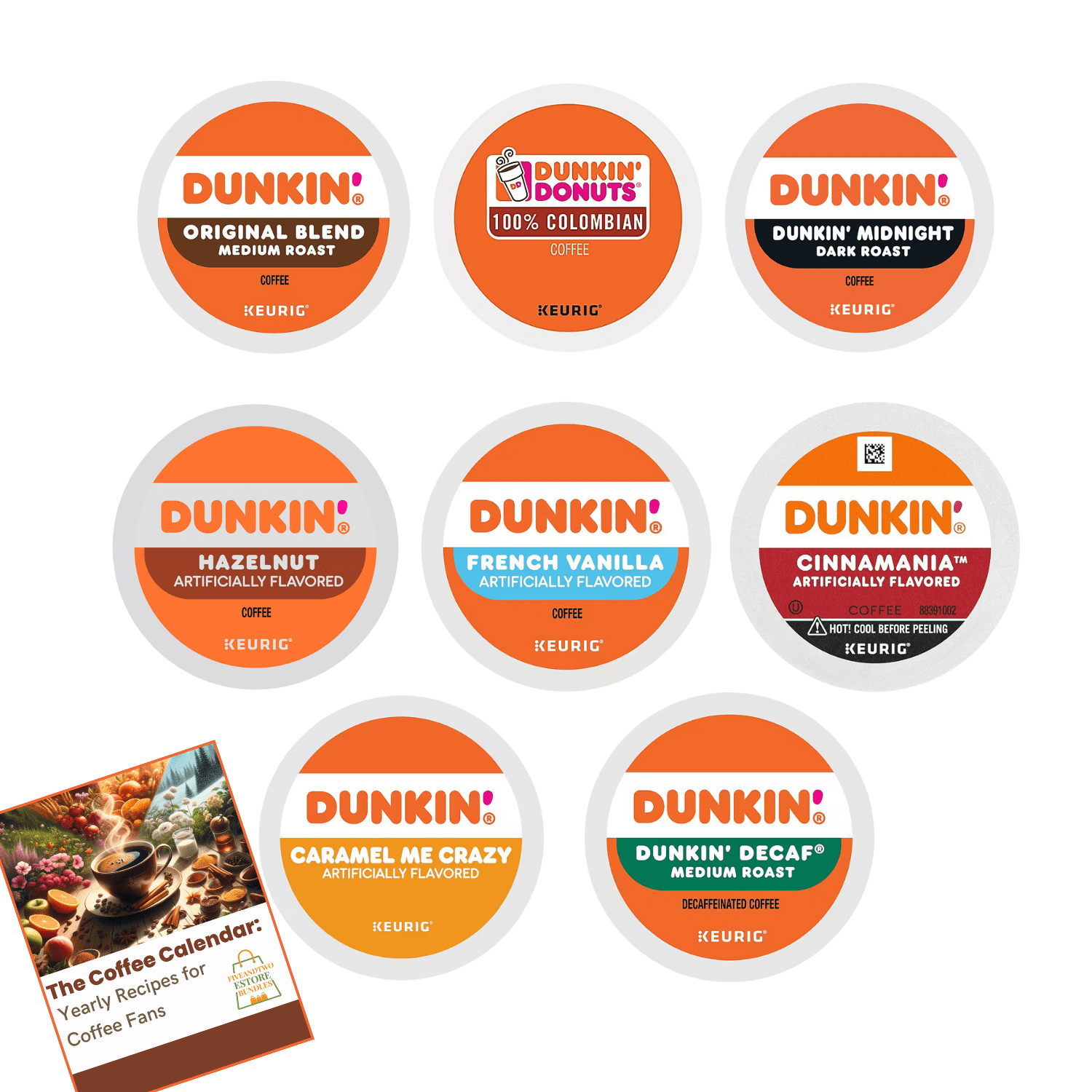 Dunkin' K-Cup Variety Pack: 54 Keurig Coffee Pods, 8 Flavors, Medium ...