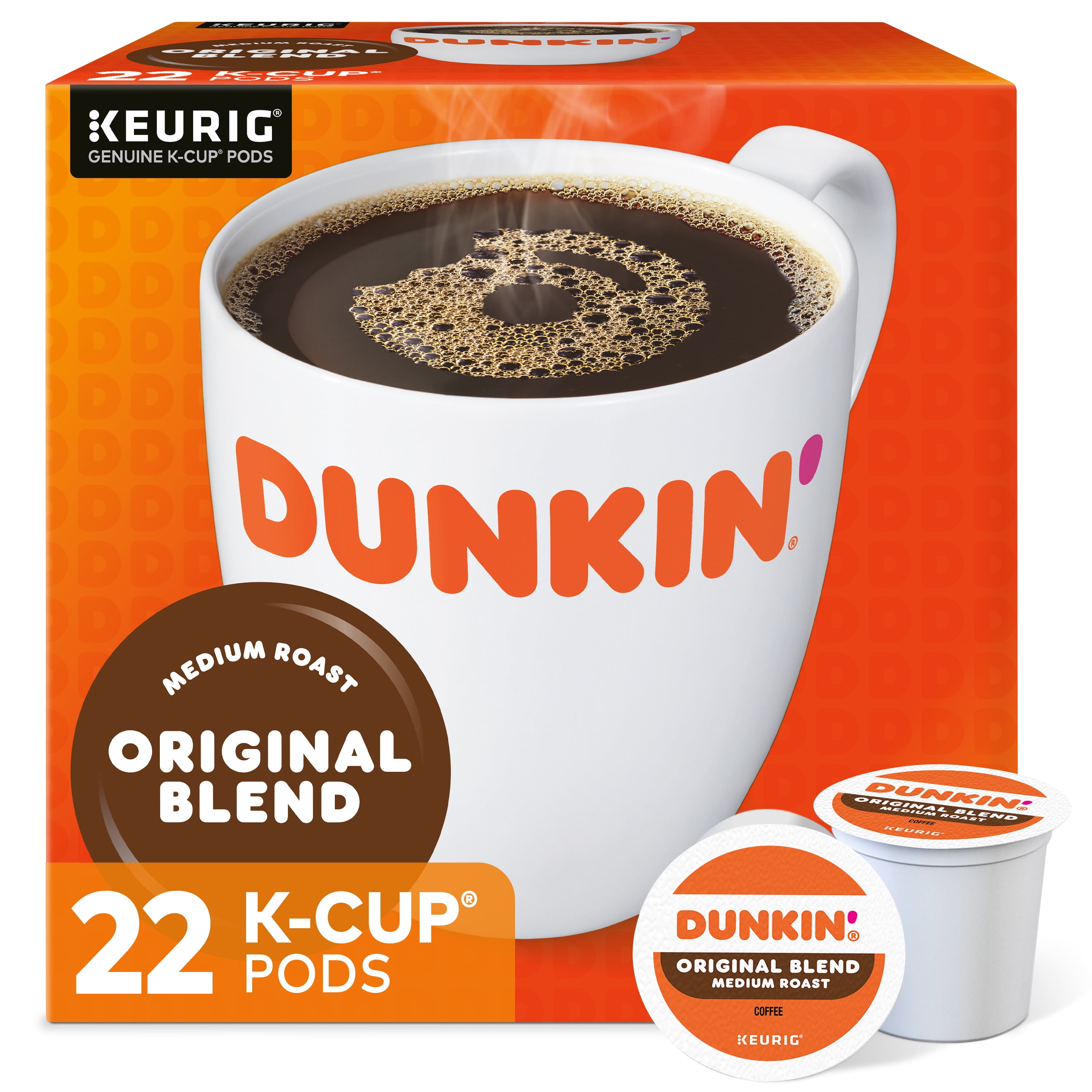 Dunkin', Original Blend Coffee, Medium Roast, Keurig K-Cup Pods, 22 ...