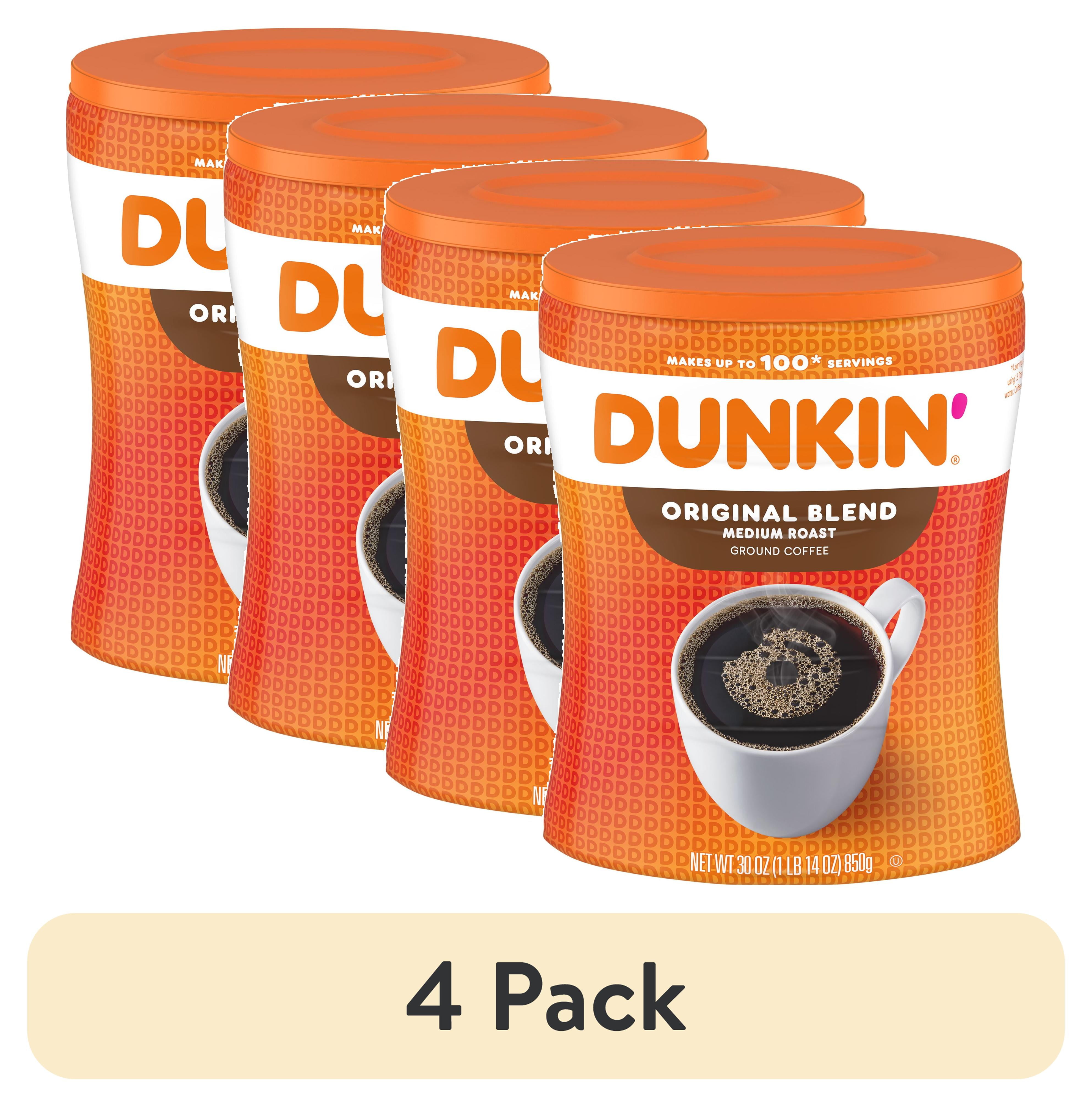 (4 pack) Dunkin' Original Blend Ground Coffee, Medium Roast, 30-Ounce ...