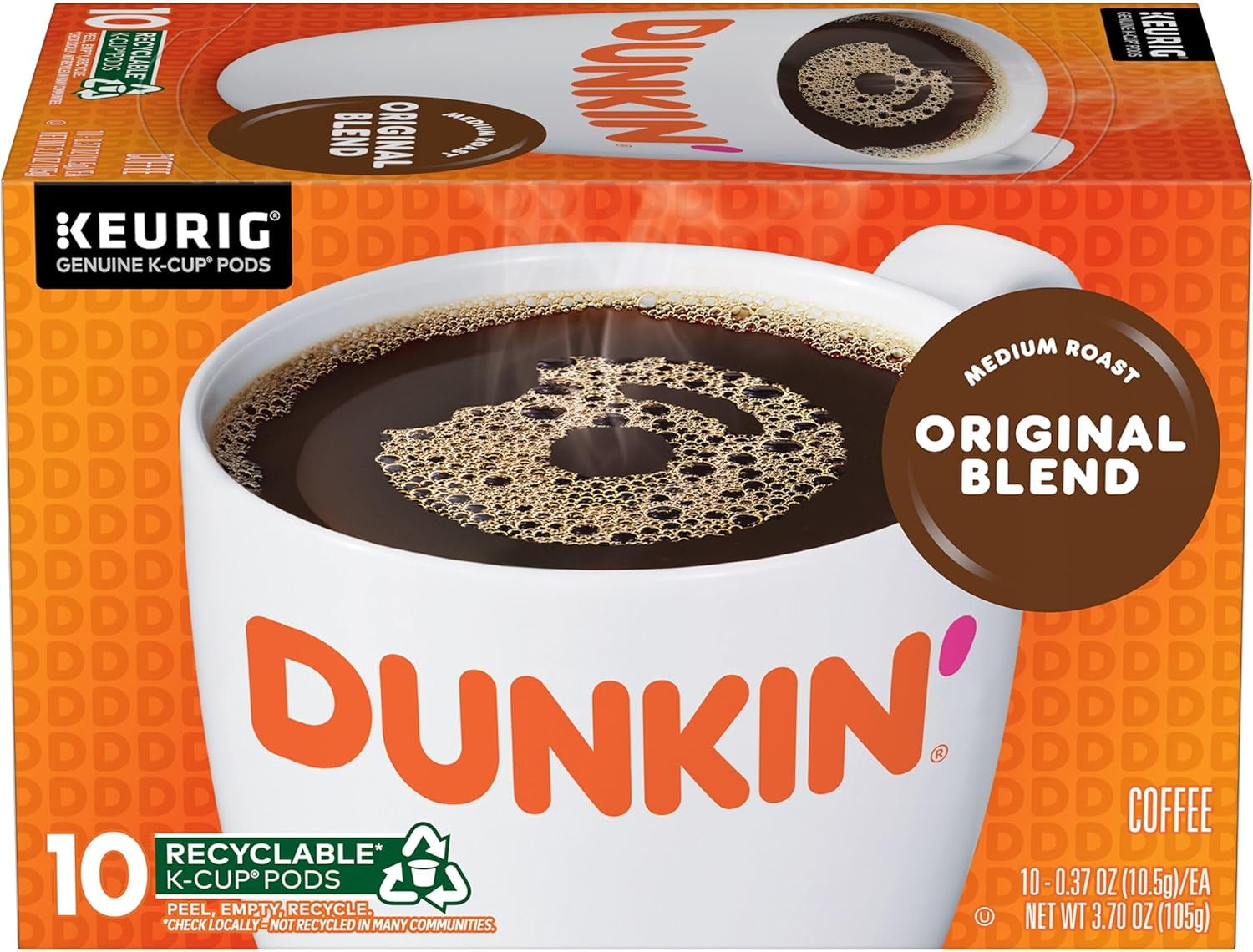 Dunkin' Original Blend Medium Roast Coffee, 60 Keurig K-Cup Pods ...