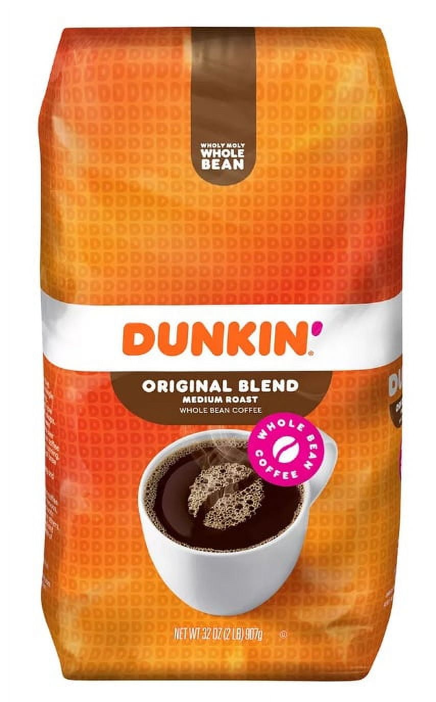 Dunkin' Original Whole Bean Coffee, Smooth & Delicious Medium Roast, 32 ...