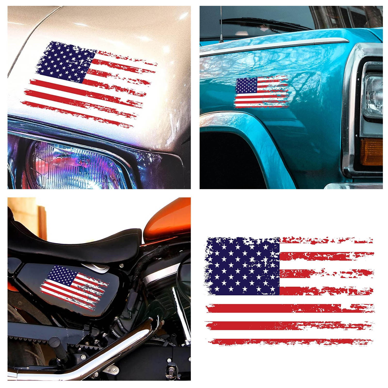 Dunking Booth Flag Decal Tattered Flag Sticker For Cars Trucks & Windows Patriotic Flag Decal ...