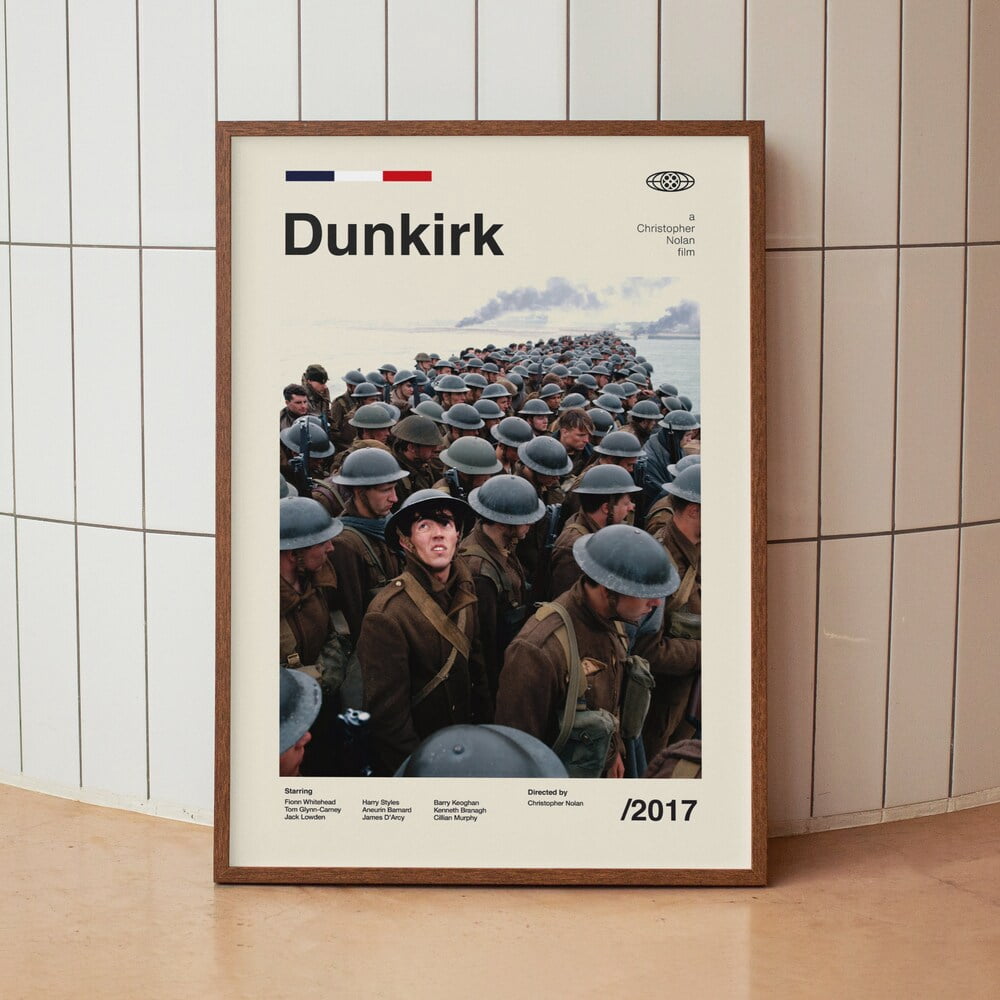 Dunkirk Vintage Movie Poster Christopher Nolan Minimalist Midcentury ...