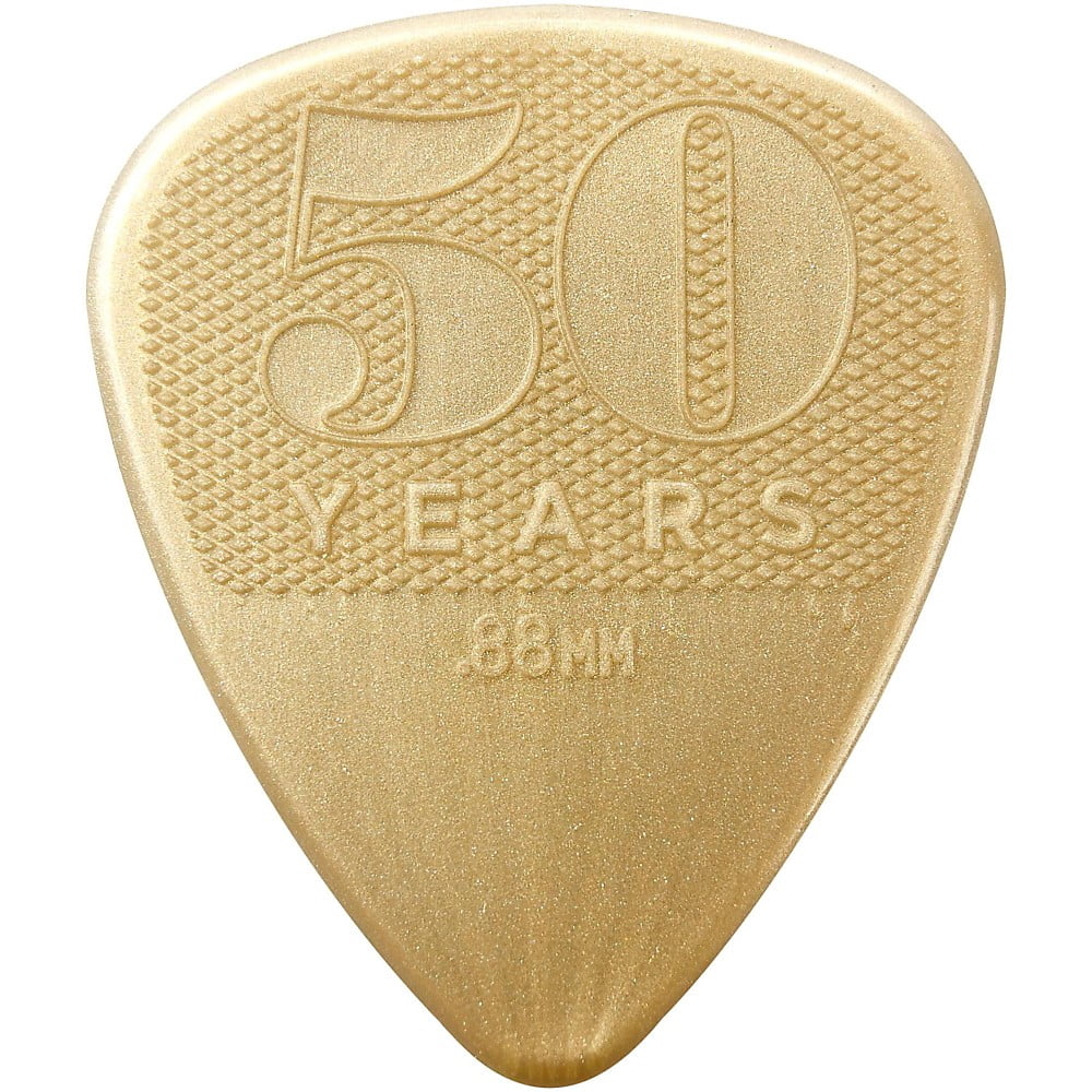 Dunlop 442R.88 50th Anniversary Nylon Pick, Gold, .88mm, 32/Bag ...