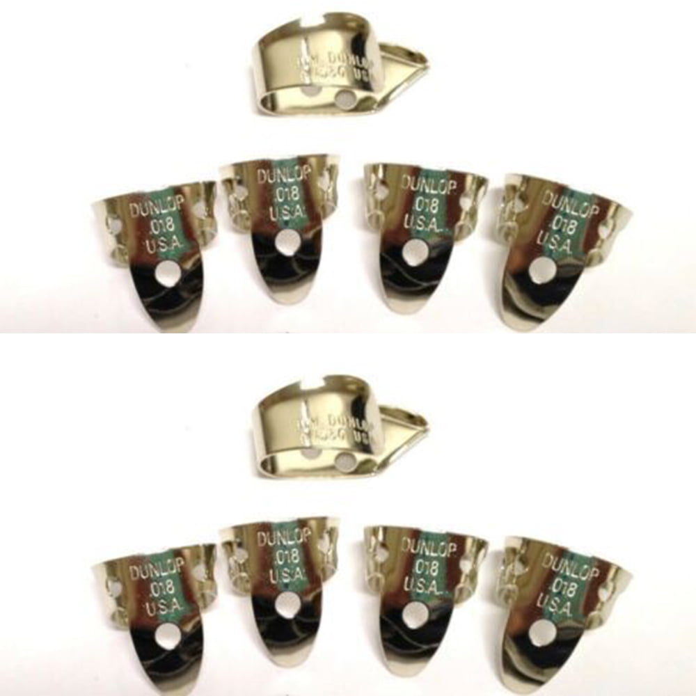 Dunlop Finger Picks (4) with 2 Thumb Picks Metal Nickel Silver .018 ...