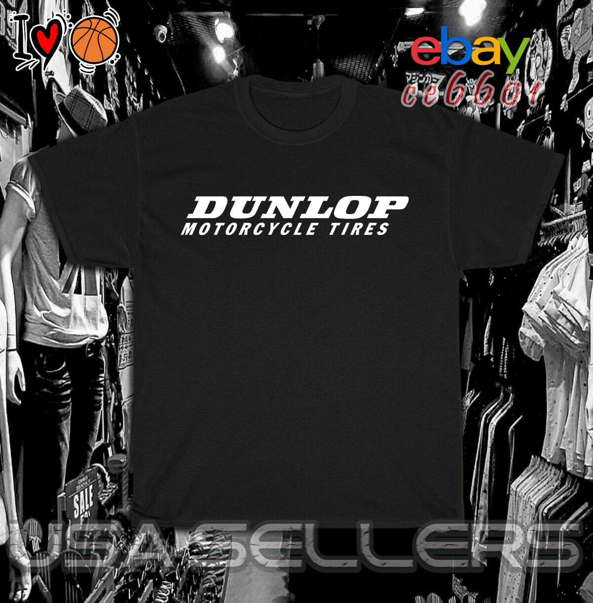 Dunlop Motorcycle Tires Logo Men's T-Shirt American Size Men's T-Shirt ...