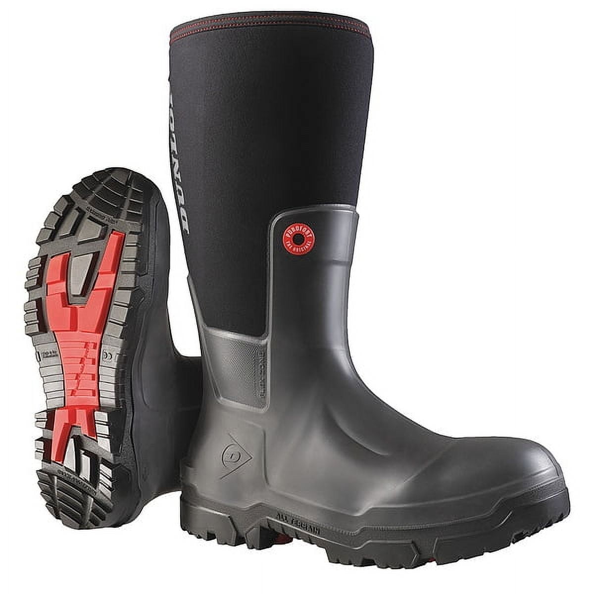 Dunlop Rubber Boot,Men's,8,Knee,Black,PR OD60A93 - Walmart.com