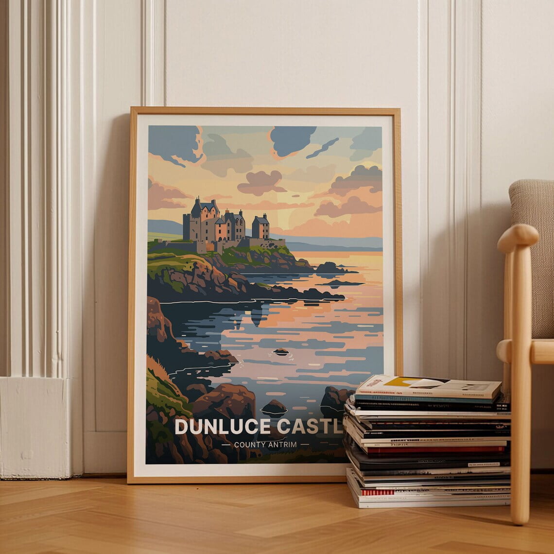 Dunluce Castle Ireland Landscape Travel Wall Art, Unframed Paper Poster ...