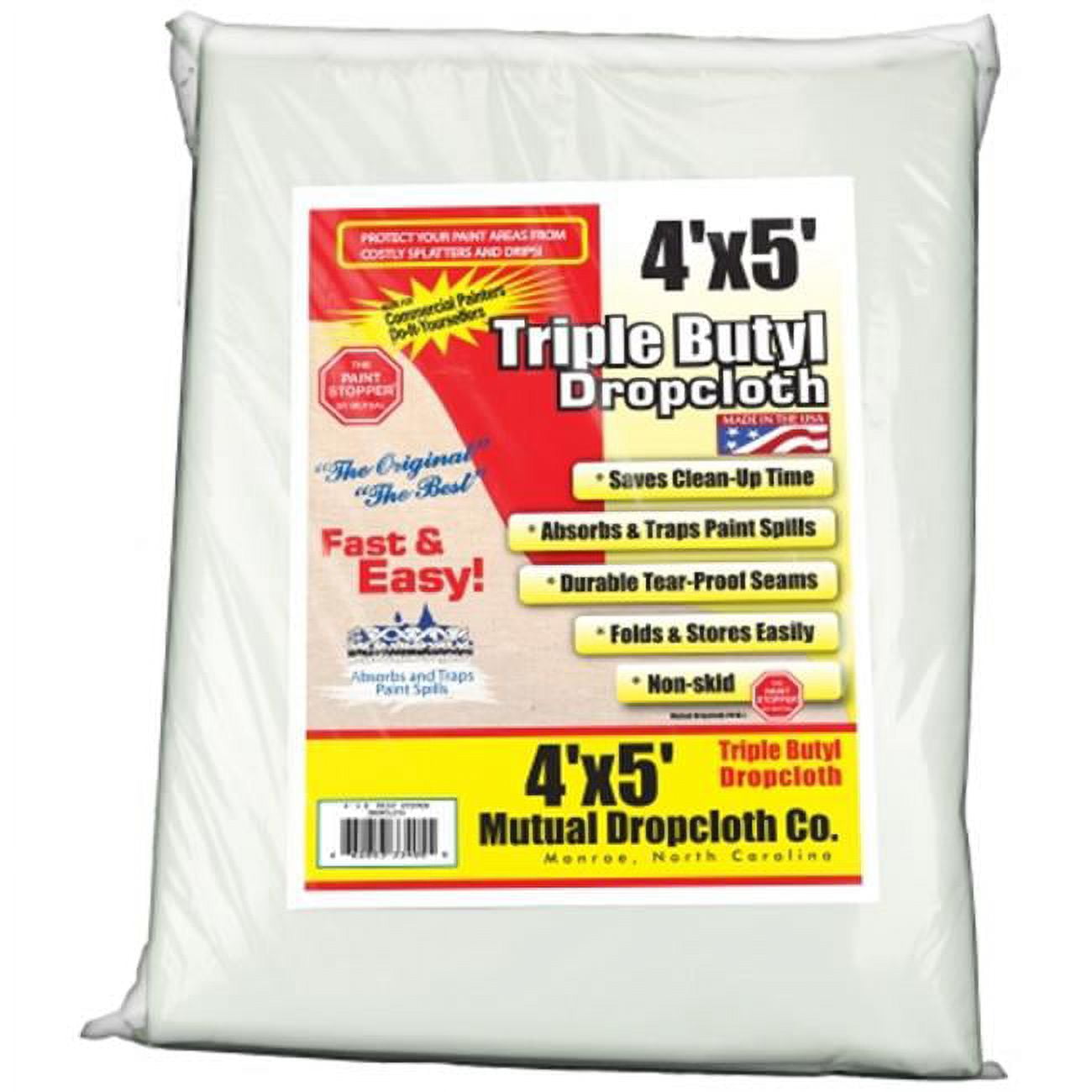 Dunn 4 x 5 ft. Paint Stopper Triple Coated Butyl Dropcloth - Walmart.com