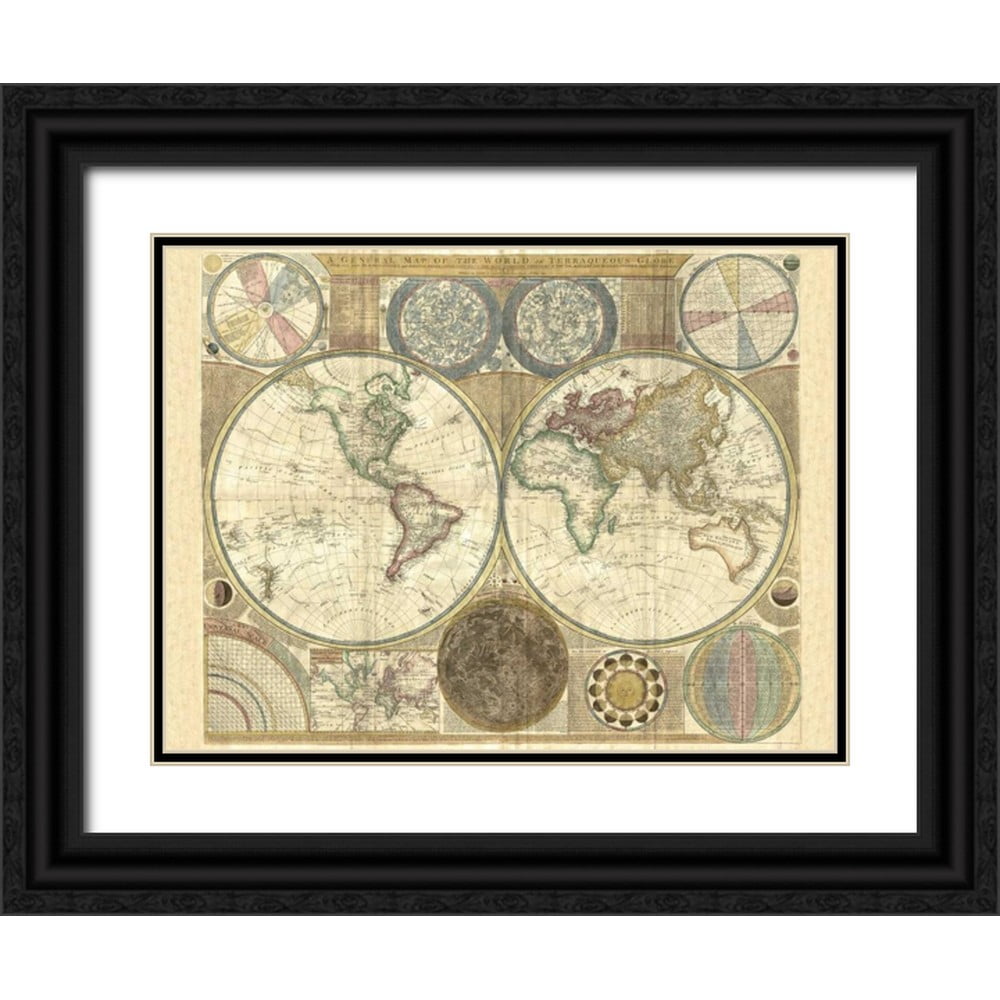 Dunn, Samuel 14x12 Black Ornate Wood Framed with Double Matting Museum ...