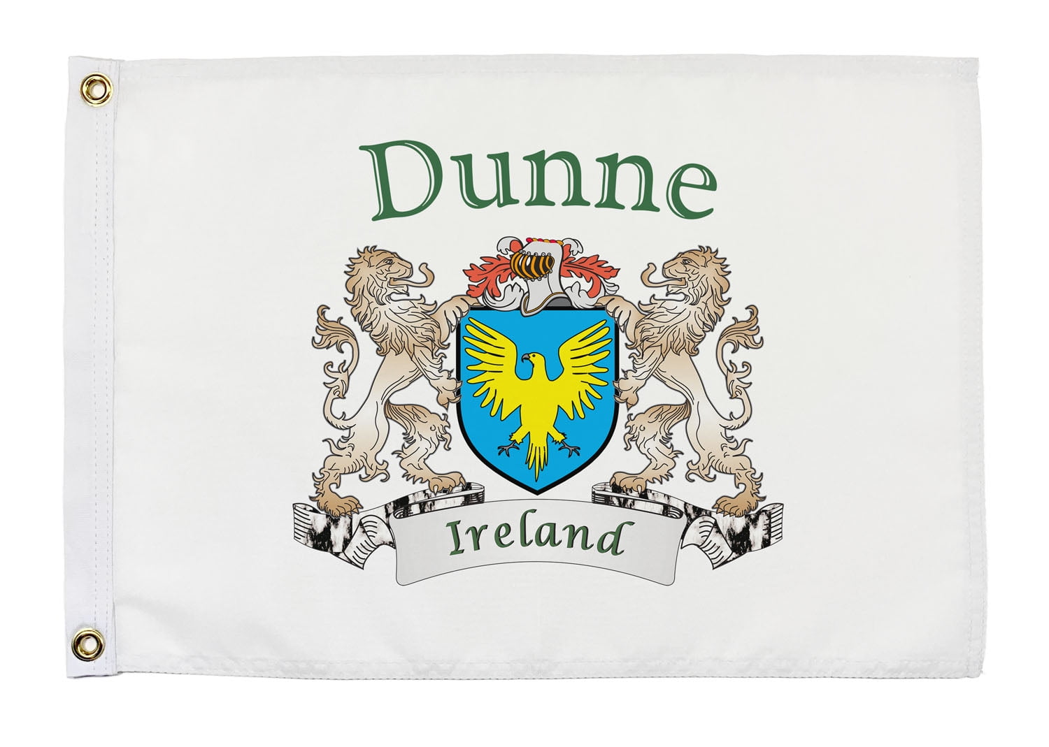 Dunne Irish Coat of Arms Small White Flag - 16"x10.5" inches - Walmart.com