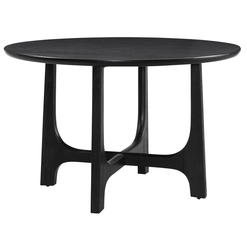 Dunnigan Modern Dining Table in Matte Black Finished Wood - Walmart.com