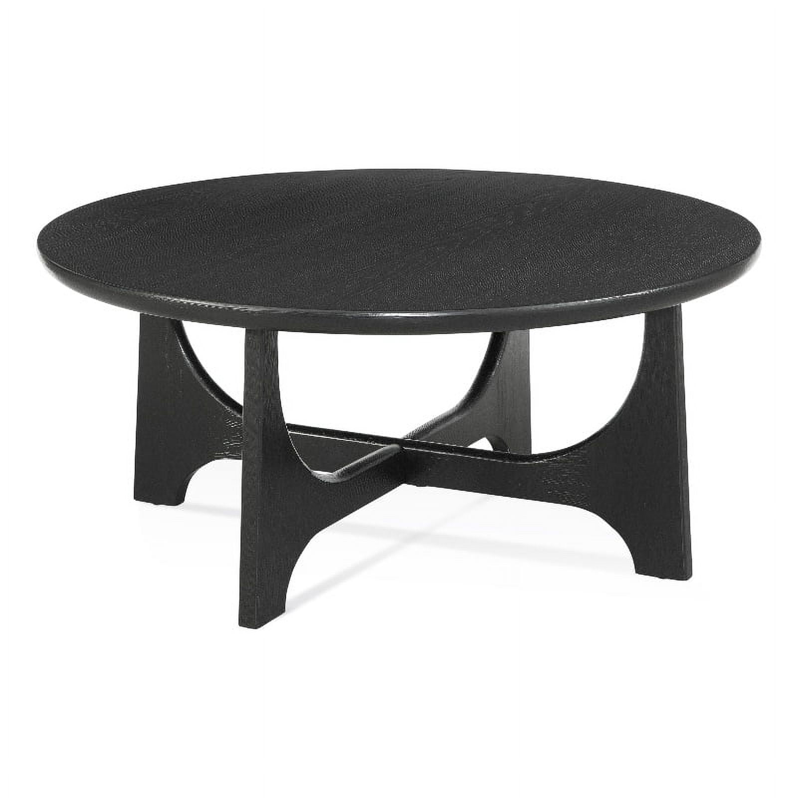 Dunnigan Round Cocktail Table in Black Wood - Walmart.com