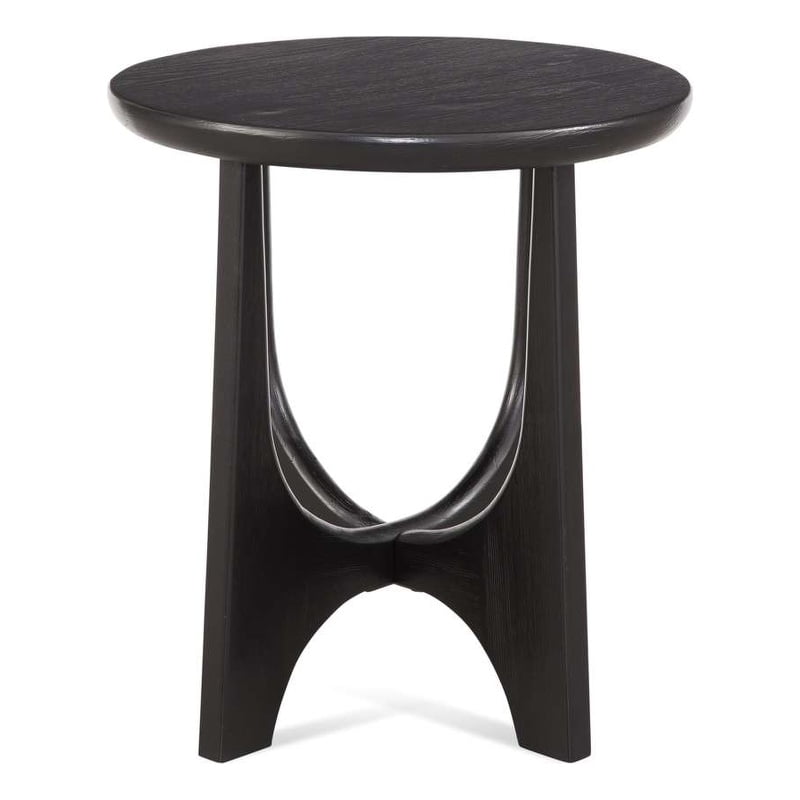 Dunnigan Round End Table in Black Wood - Walmart.com