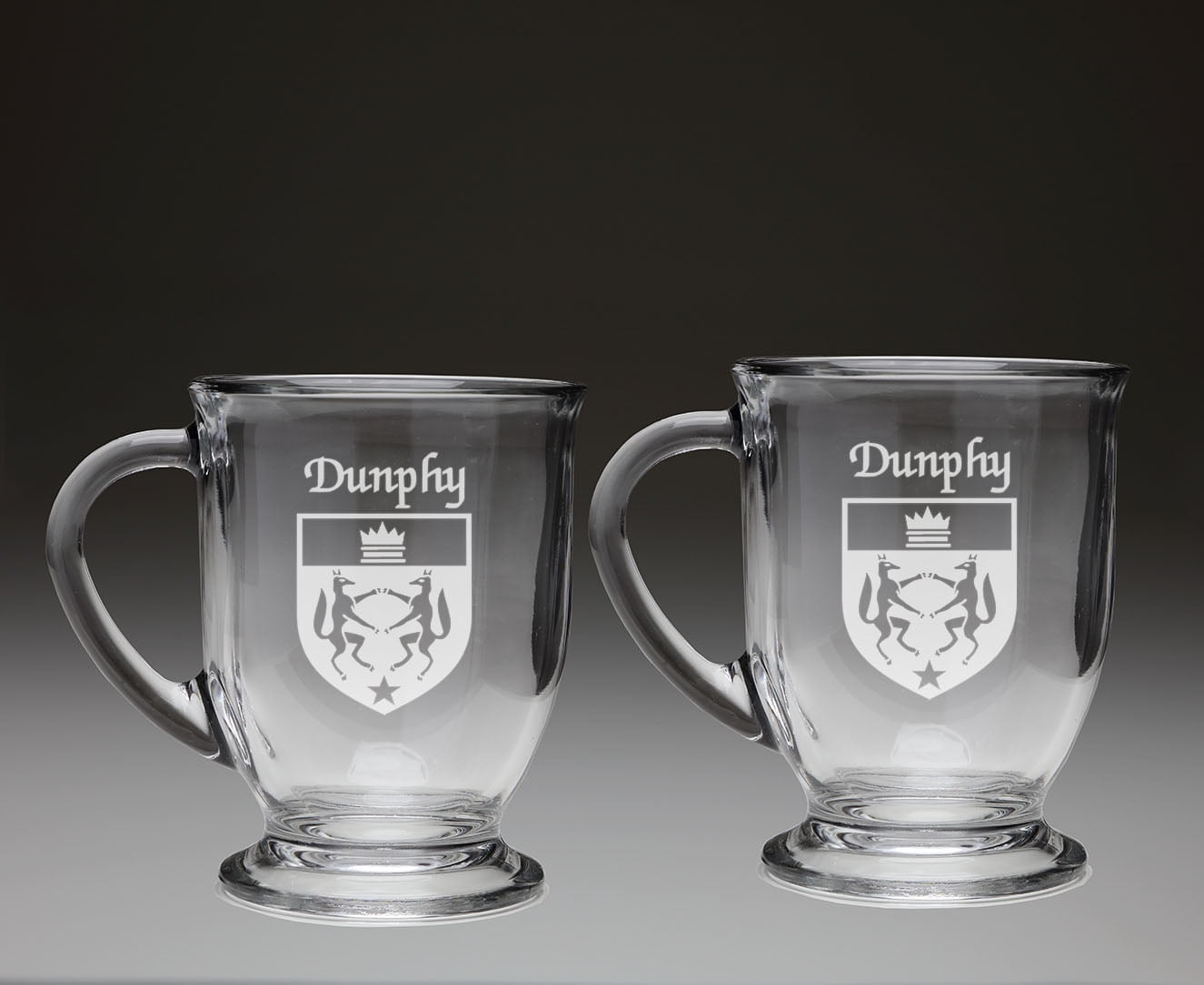 Dunphy Irish Coat of Arms Glass Coffee Mugs - Set of 2 - Walmart.com