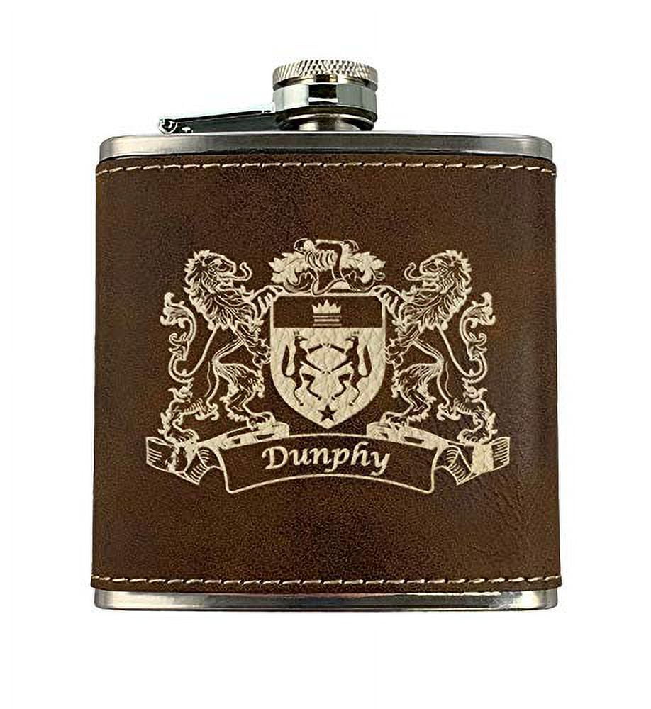 Dunphy Irish Coat of Arms Leather Flask - Rustic Brown - Walmart.com
