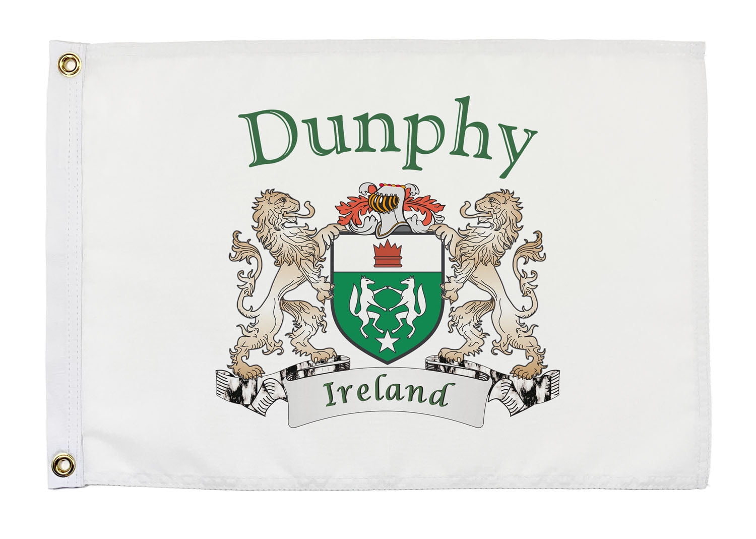 Dunphy Irish Coat of Arms Small White Flag - 16"x10.5" inches - Walmart.com