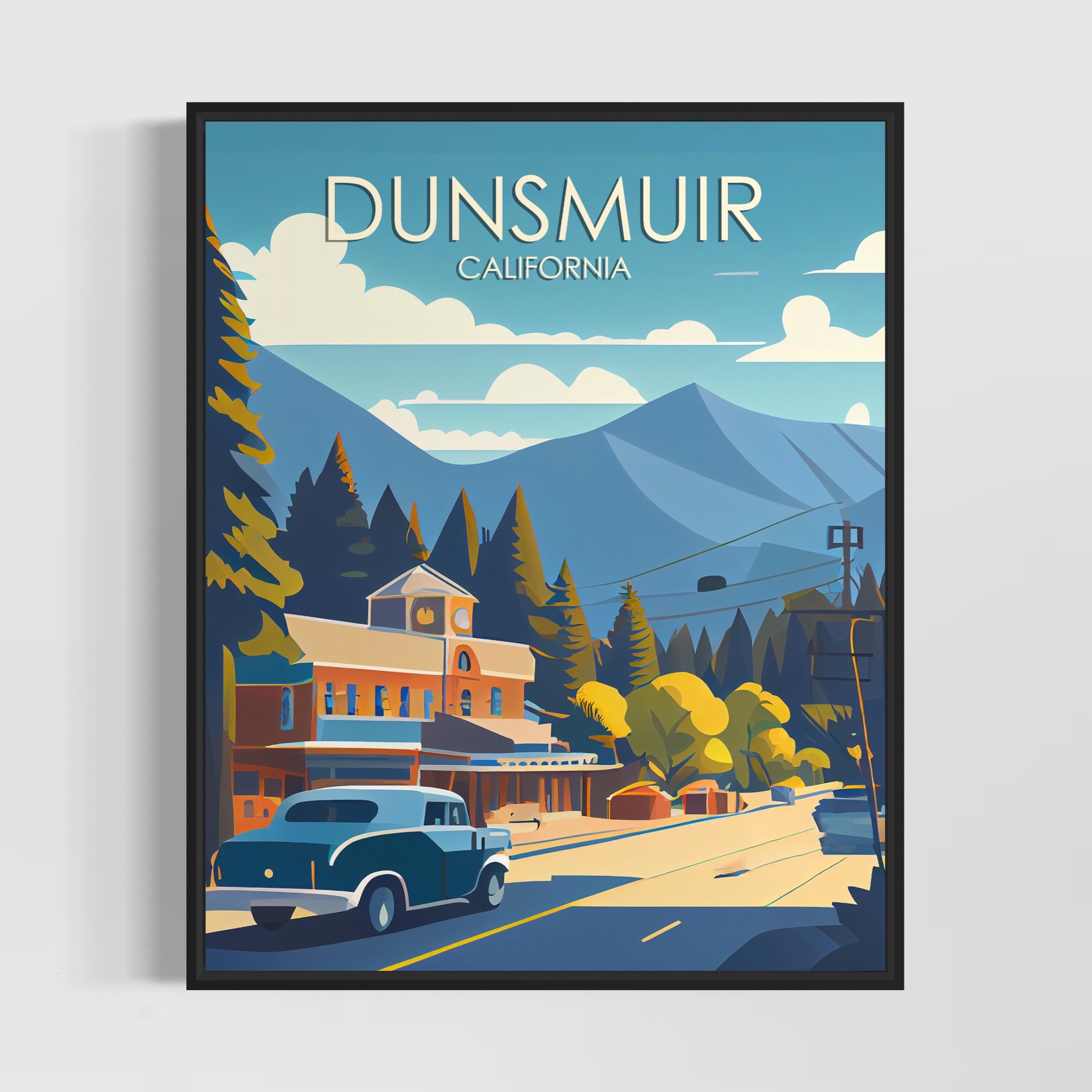 Dunsmuir CA Retro Poster – Vintage Minimal City Wall Art - Walmart.com