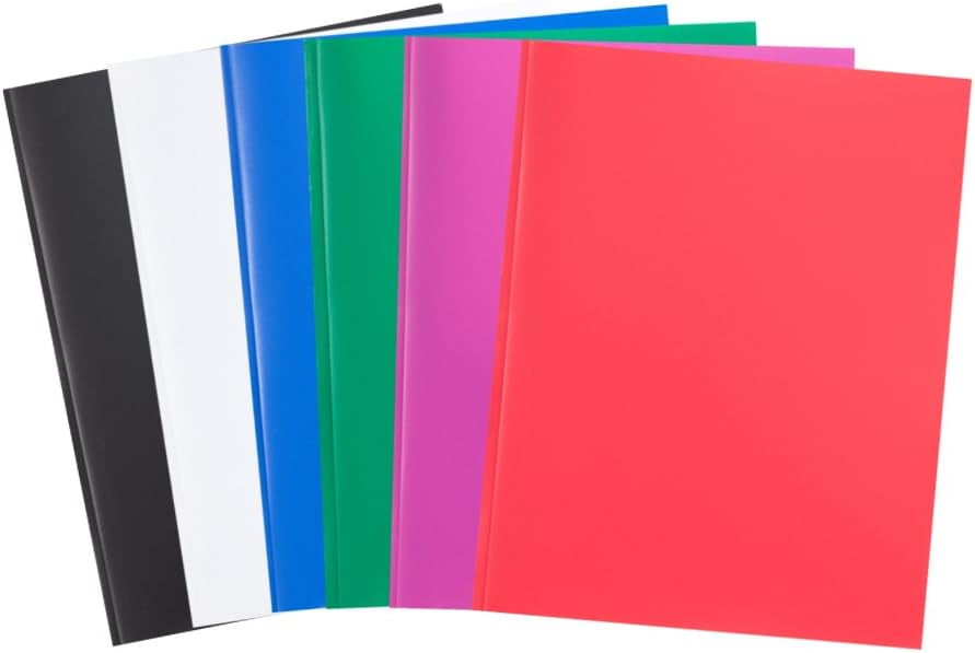 Dunwell 3-prong Plastic Folders With Pockets (12 (12 Pack|assorted 6 ...