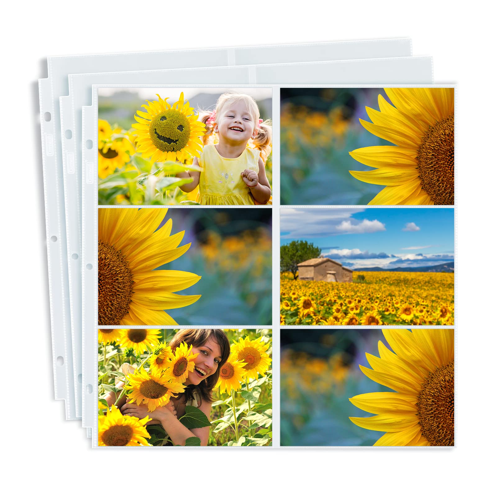 Dunwell Photo Album Refill Pages 12x12, (25 Pack, 4x6 Horizontal) Holds ...