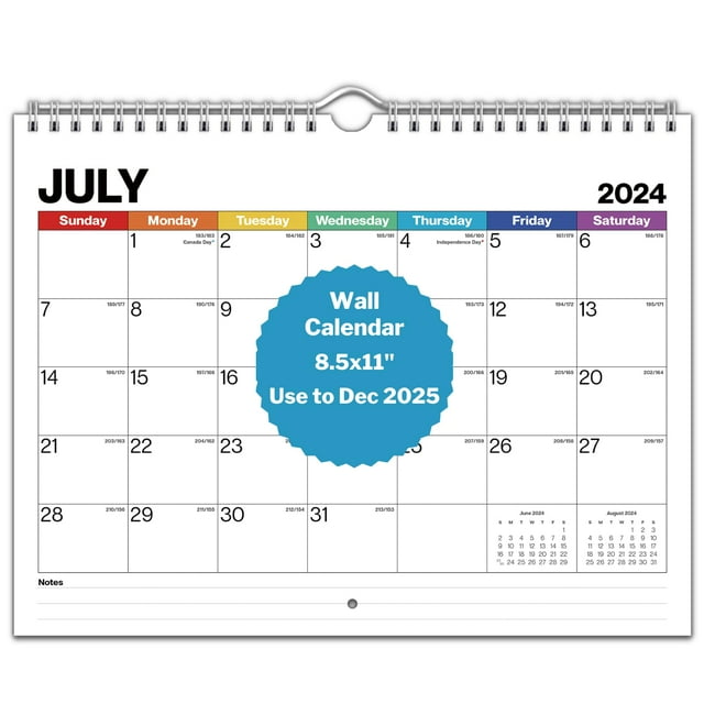 Dunwell Small Wall Calendar 2024-2025, (8.5x11, Colorful) Professional ...
