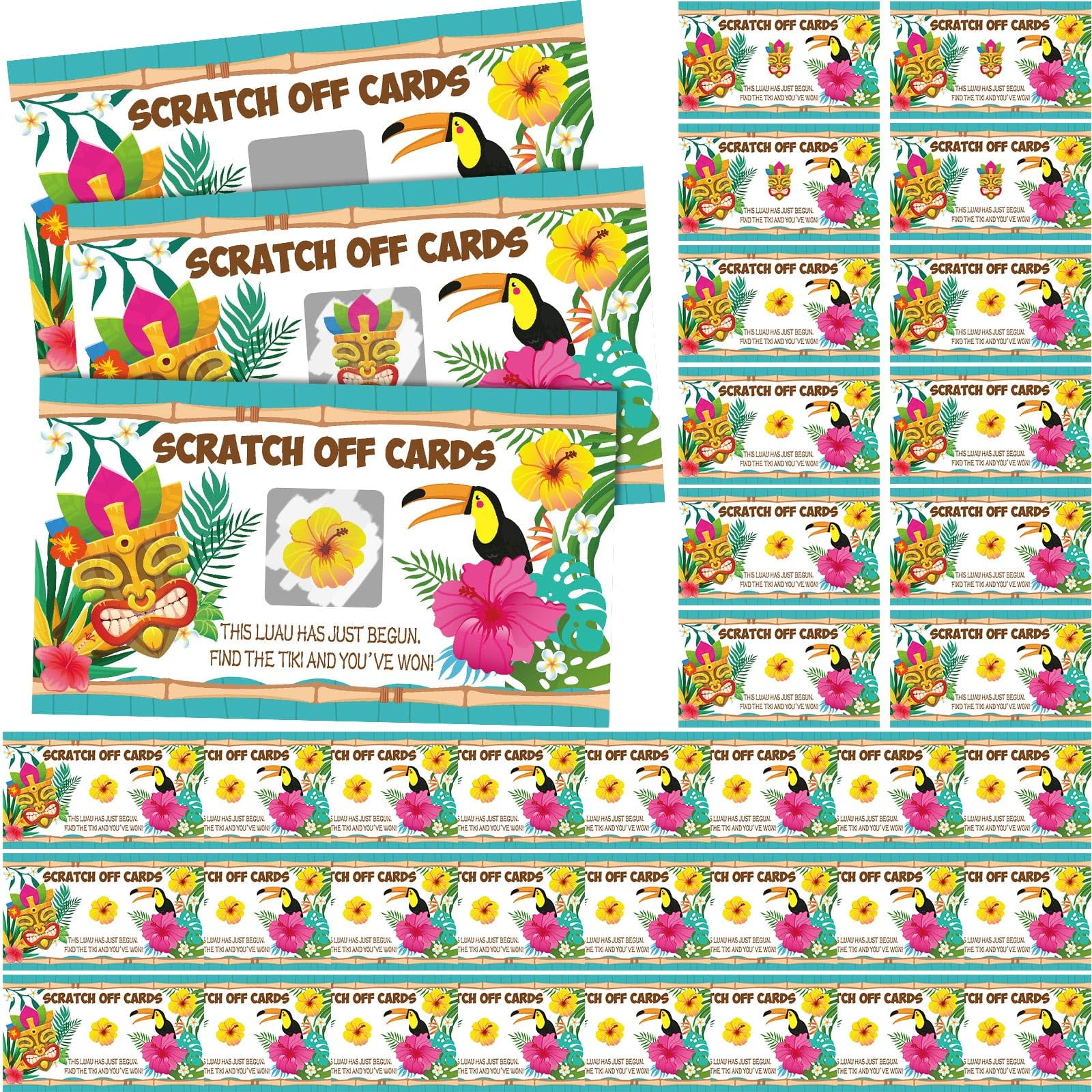 Dunzoom 45 Pcs CORNET Summer Scratch off Cards for Luau BBQ Party ...