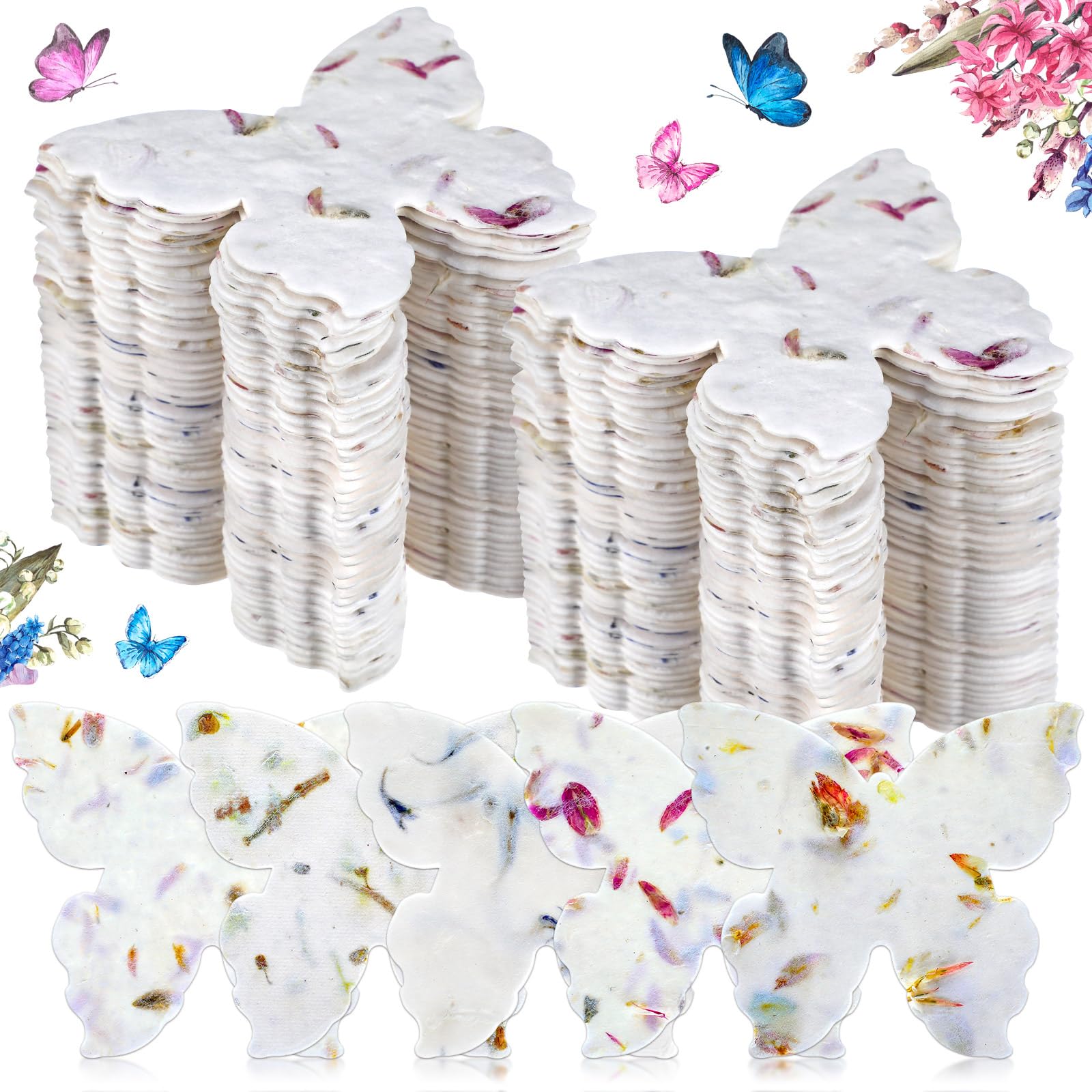 Dunzoom 50 Pcs Handmade Paper Plantable Wildflower Paper Recycled ...