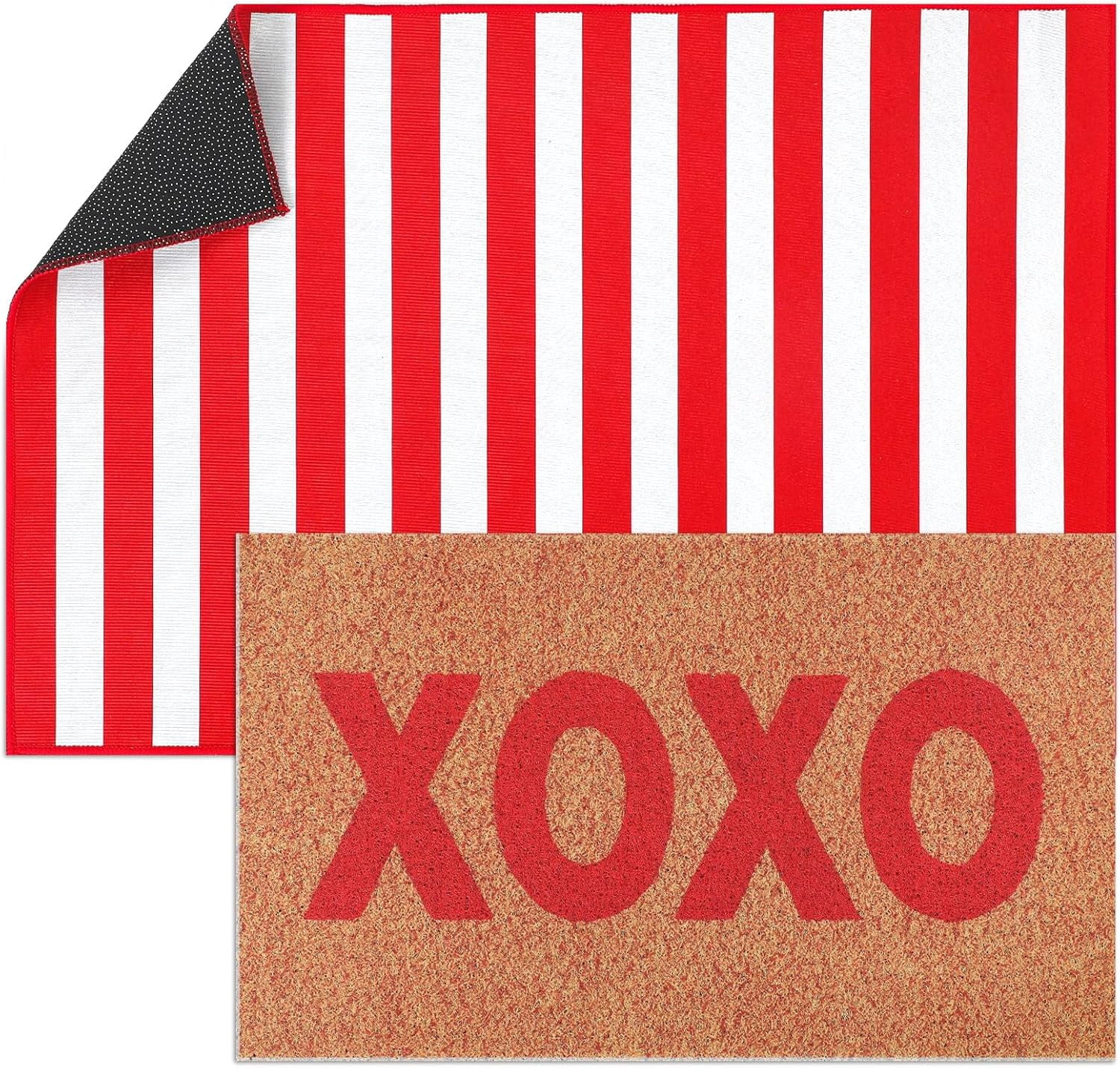 Dunzy 2 Pcs Valentine's Day Doormats Layered Front Door Mats Non Slip ...