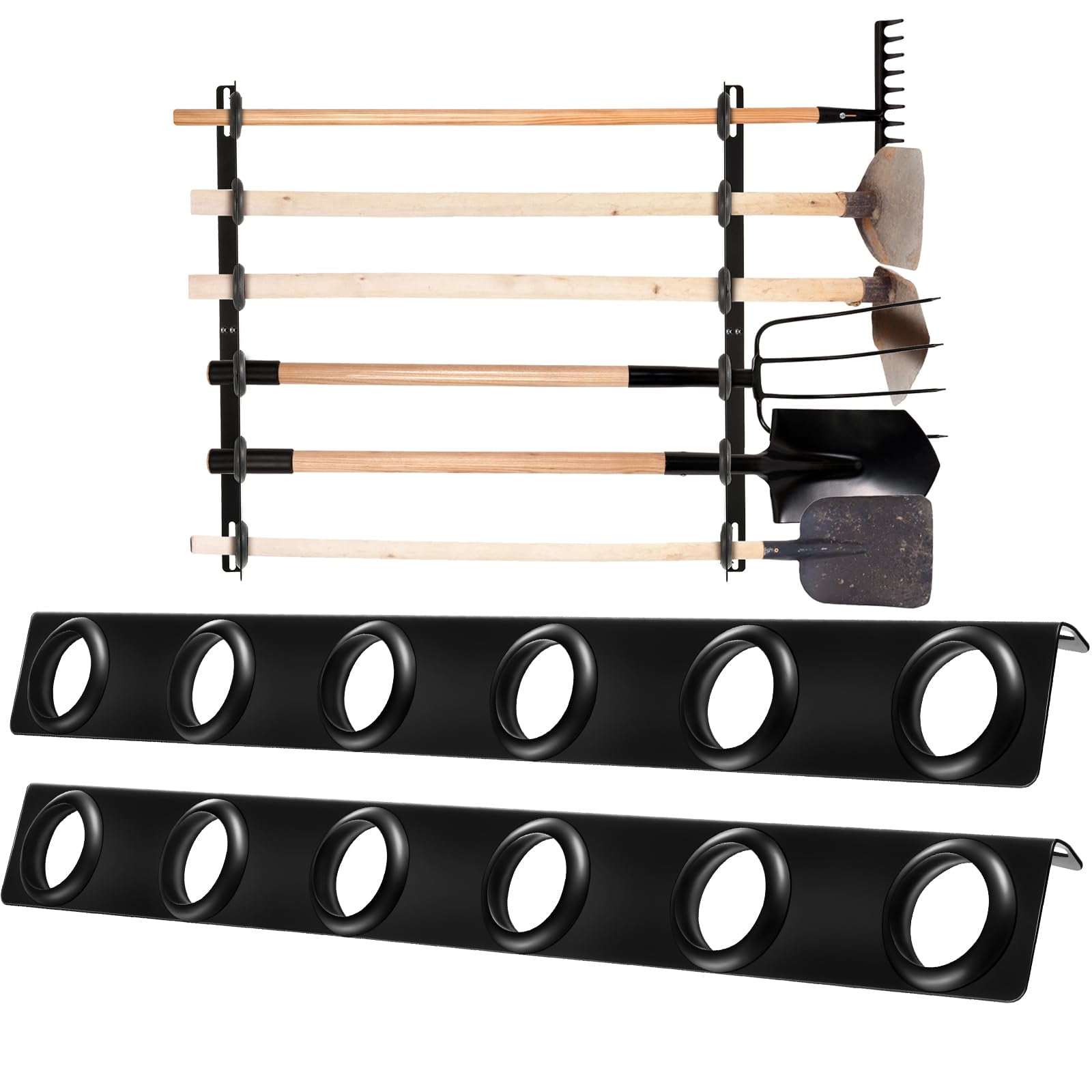 Dunzy 4 Sets 6-Tool Landscape Trailer Rack for Lawn Equipment 6 Hole ...