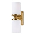 Duo 2-Light Soft Gold Wall Sconce with Satin Opal Glass - Soft Gold ...