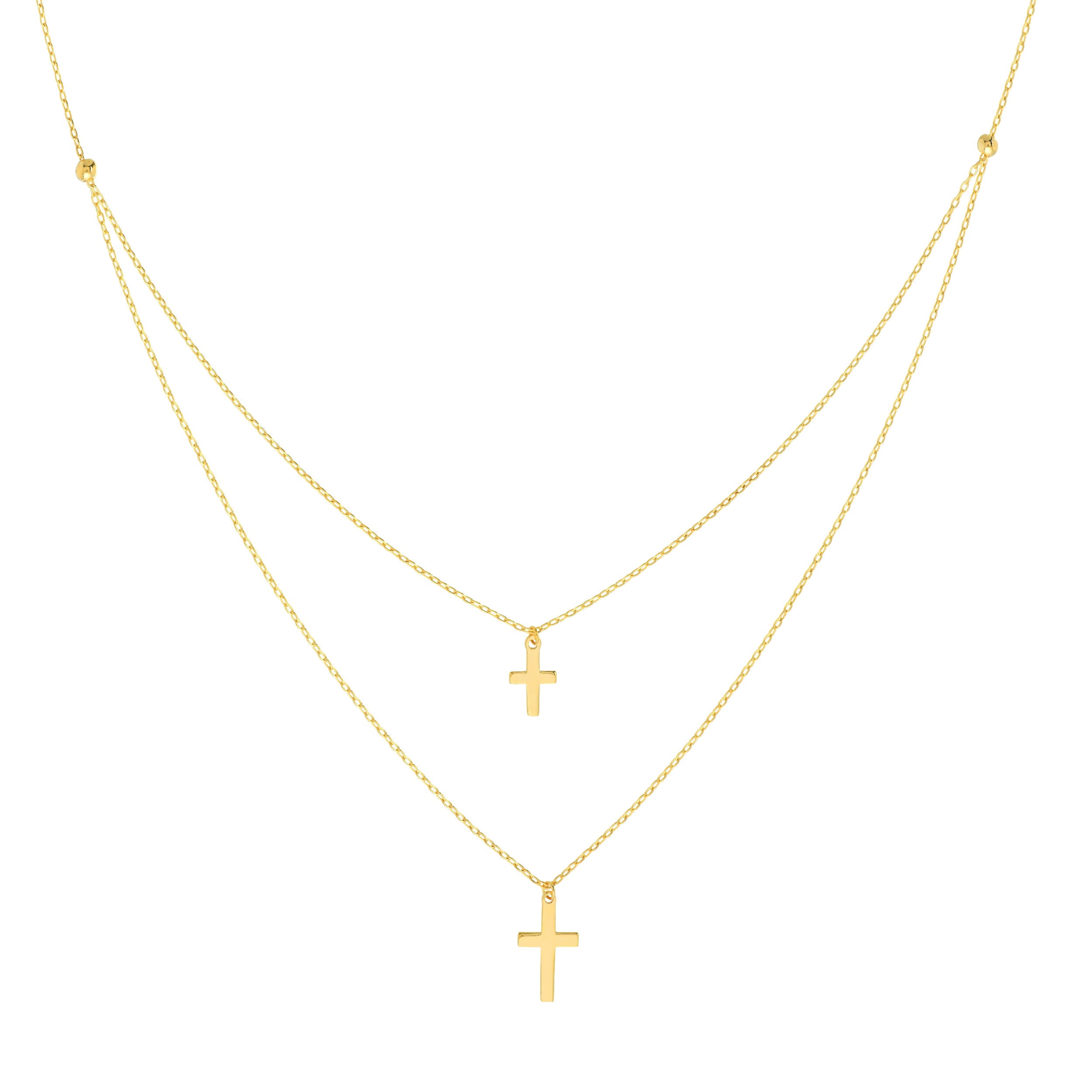 Duo Double Mini Cross Adjustable Necklace - Walmart.com