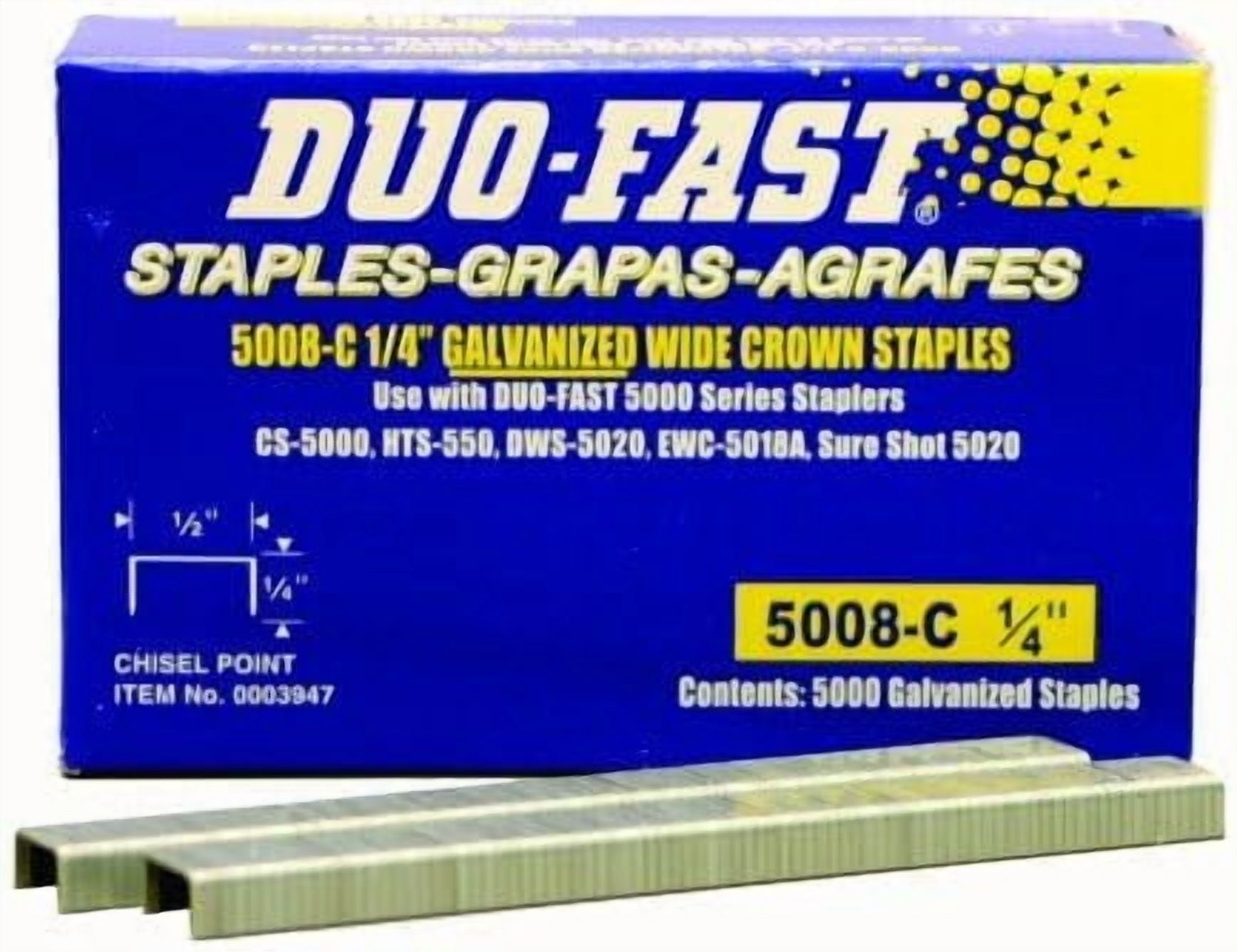Duo Fast 5008C 20 Gauge Galvanized Staple 1/2-Inch Crown x 1/4-Inch ...