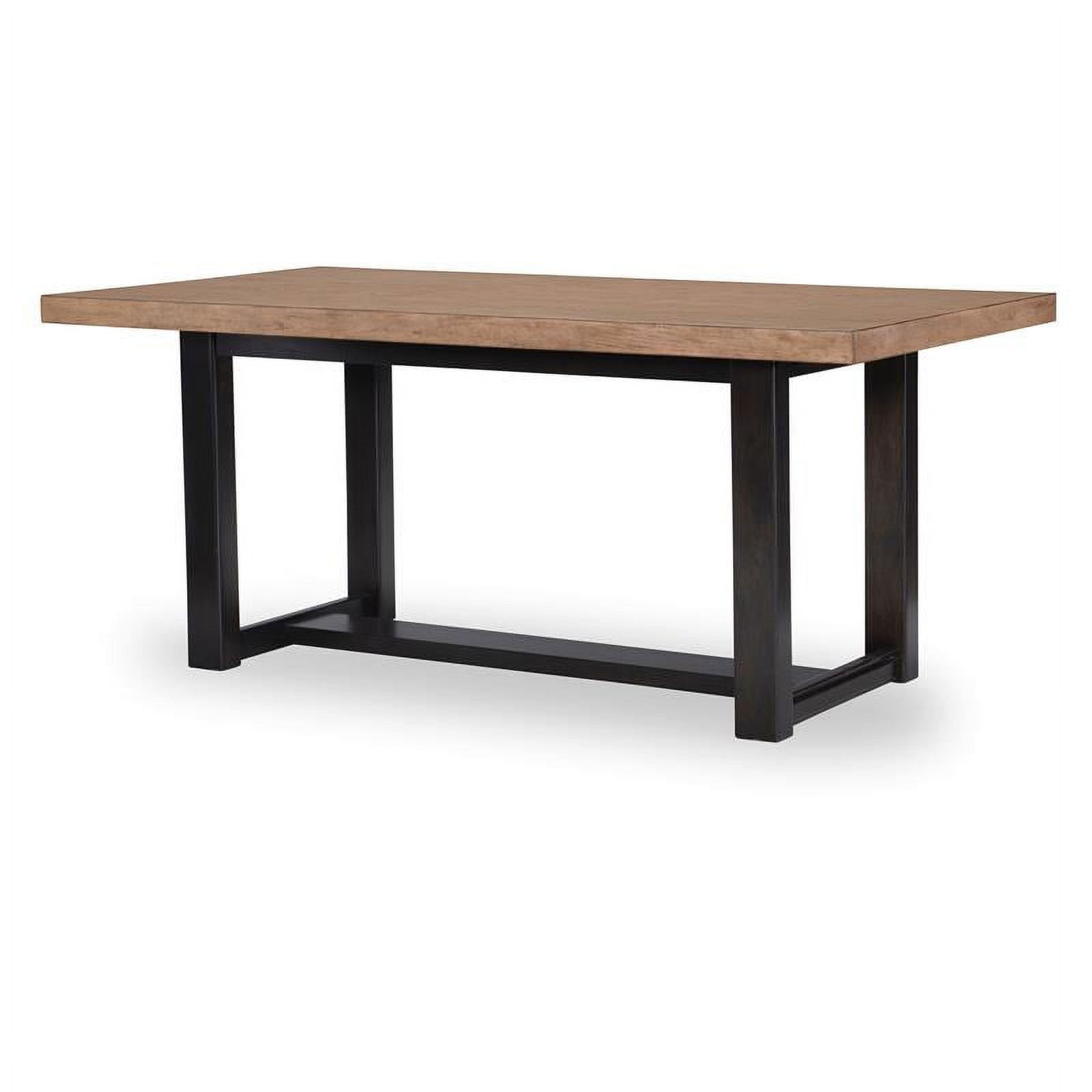 Duo Fixed Top Wood Trestle Dining Table in Light Latte and Black Bean ...
