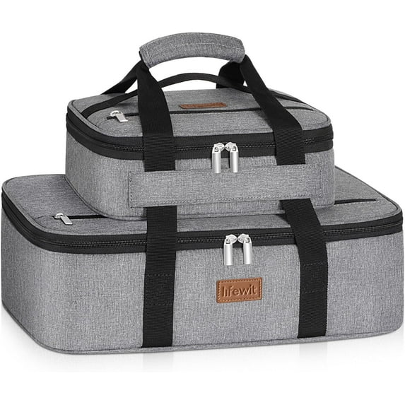 Duo Insulated Casserole Carrier for Hot or Cold Food, Lasagna Holder 2 ...