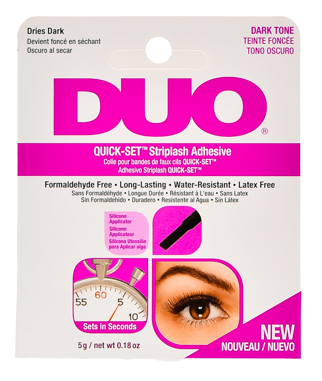 DUO Quick-Set Dark Lash Adhesive Glue, Waterproof, Cruelty-Free, 0.18 ...