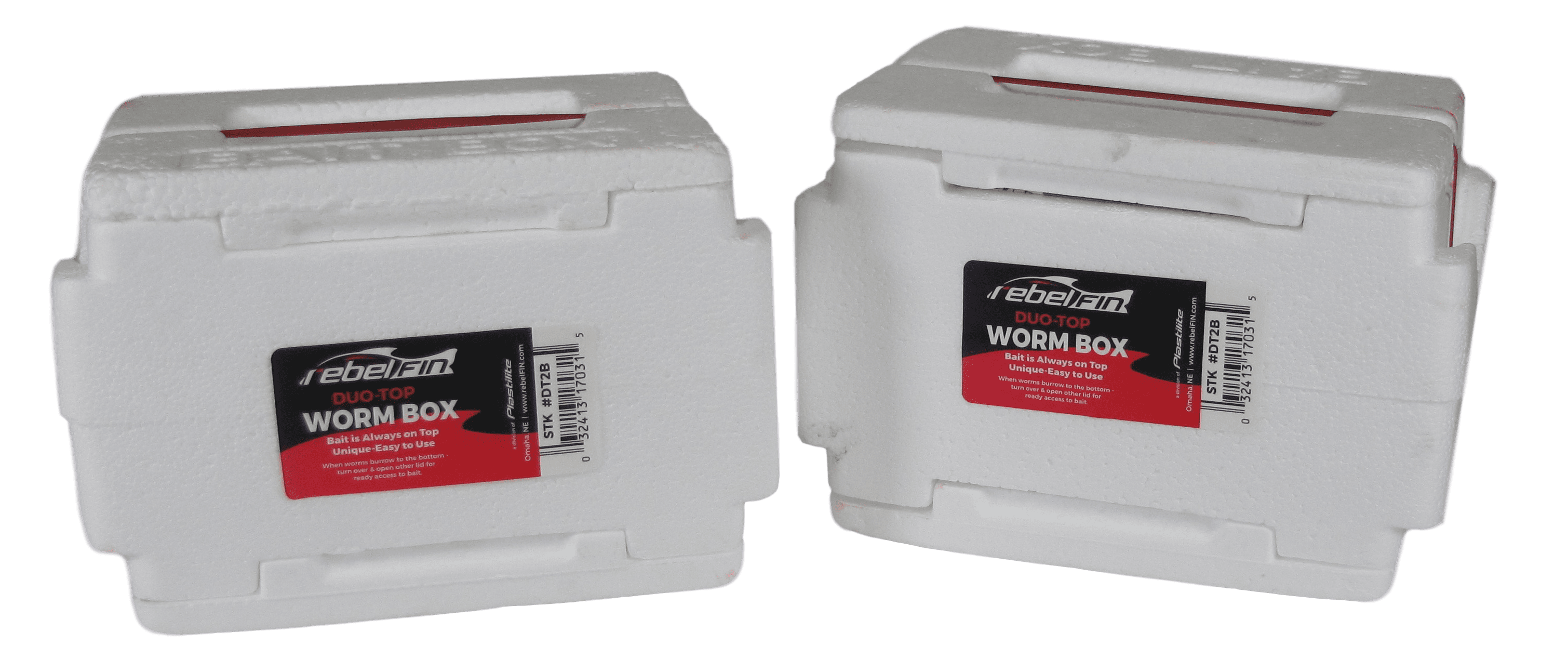 Duo-Top Worm Box - Live Bait container for Nightcrawler Red Worms - 2 ...