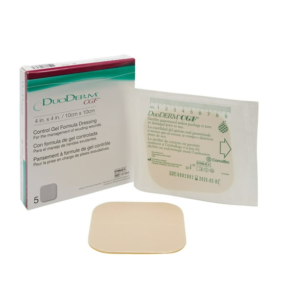 Convatec DuoDERM Control Gel 4"x4" Hydrocolloid Sterile Dressing, 5ct ...