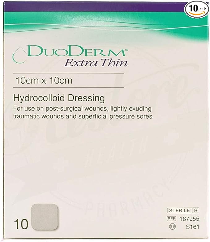DuoDERM Extra Thin CGF Hydrocolloid 4"x4" Sterile Self-Adhesive ...