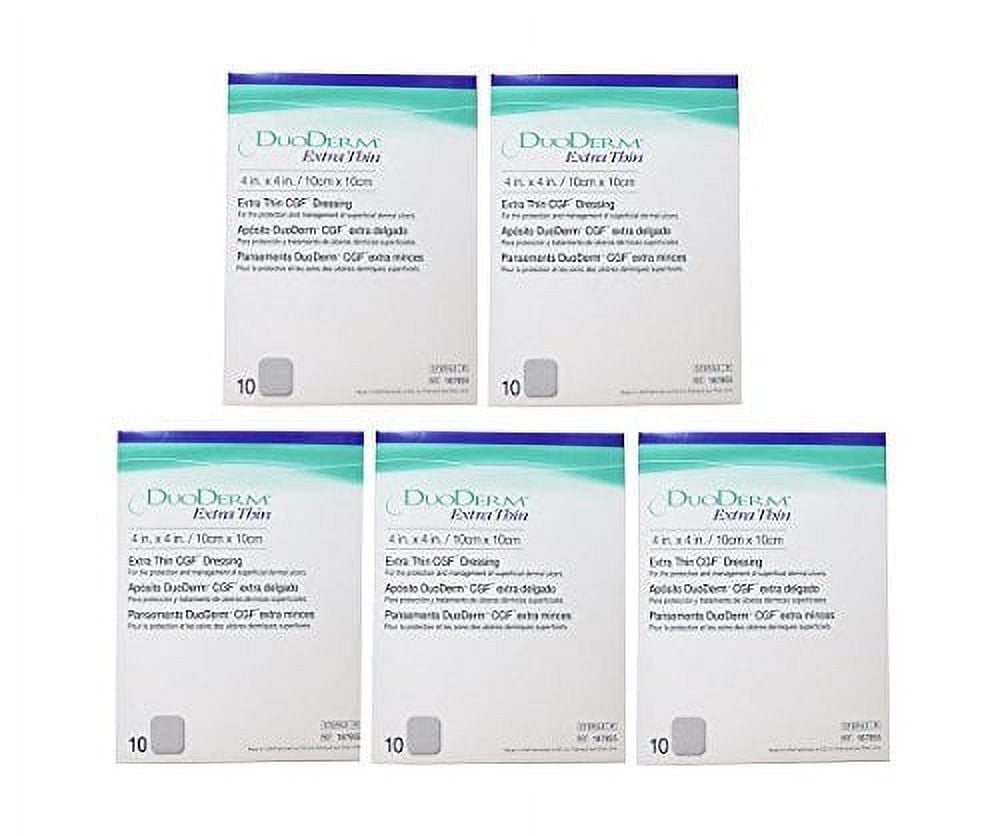 "DuoDerm Extra Thin Sterile Hydrocolloid Wound Care Dressings, 4"" x 4 ...
