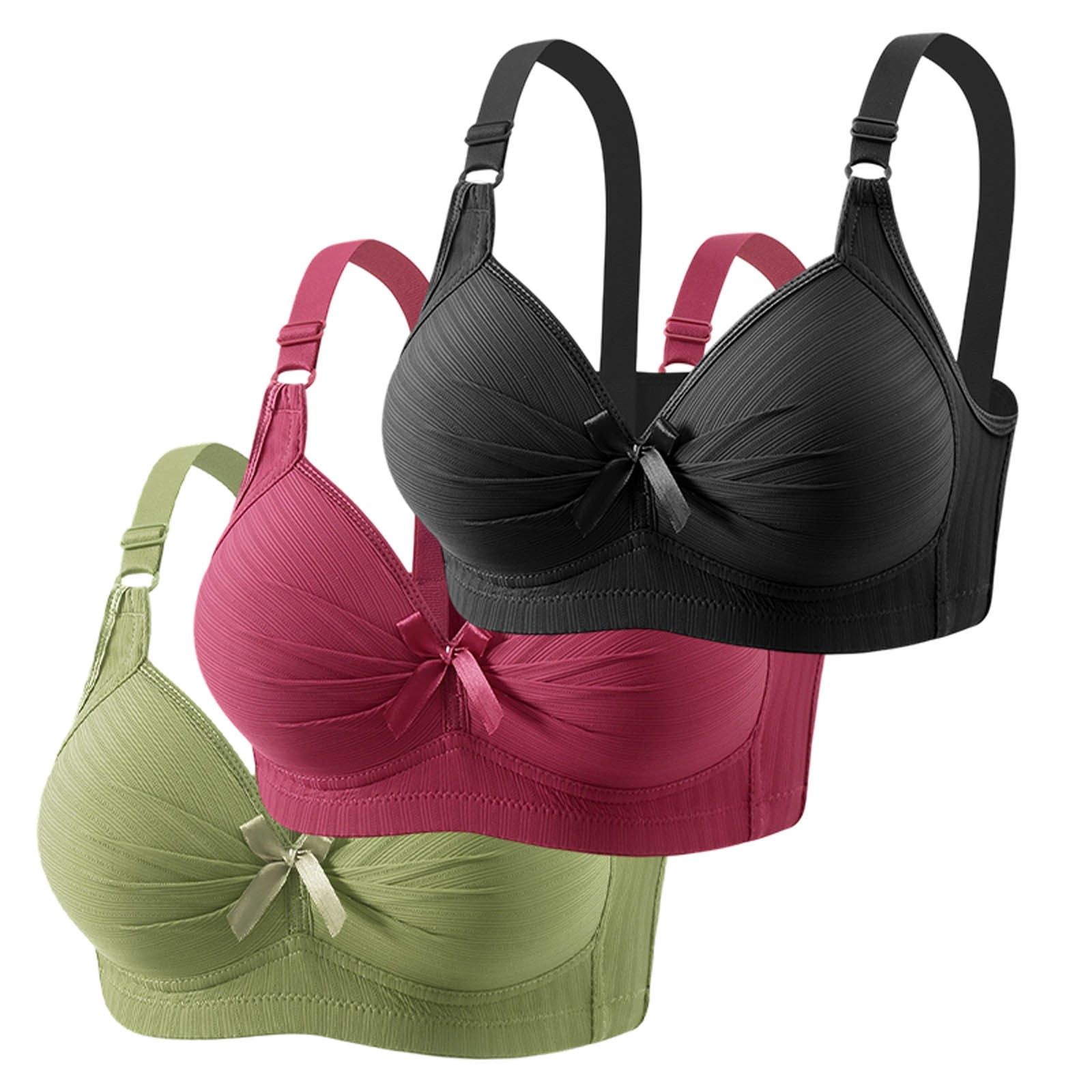 DuoJiaJ Elegant Bow Breathable Full Coverage Underwire Bra For ...