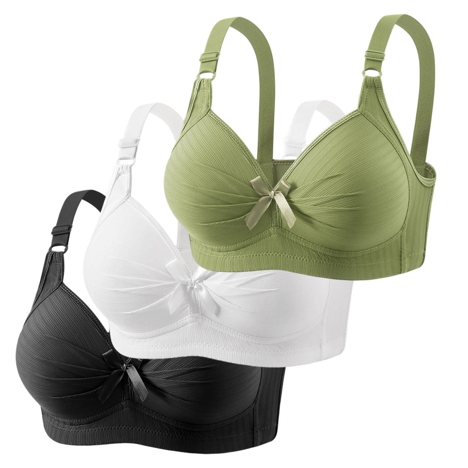 DuoJiaJ Elegant Bow Breathable Full Coverage Underwire Bra For ...