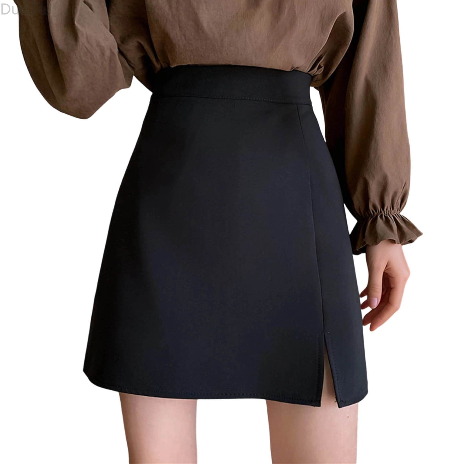 DuoJiaJ High Slit Bodycon Pencil Skirt Casual Mini Skirt With Thigh ...