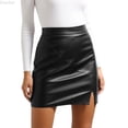 DuoJiaJ Pencil Skirt Mid Length Work Slim Fit Stretch Comfortable Side ...