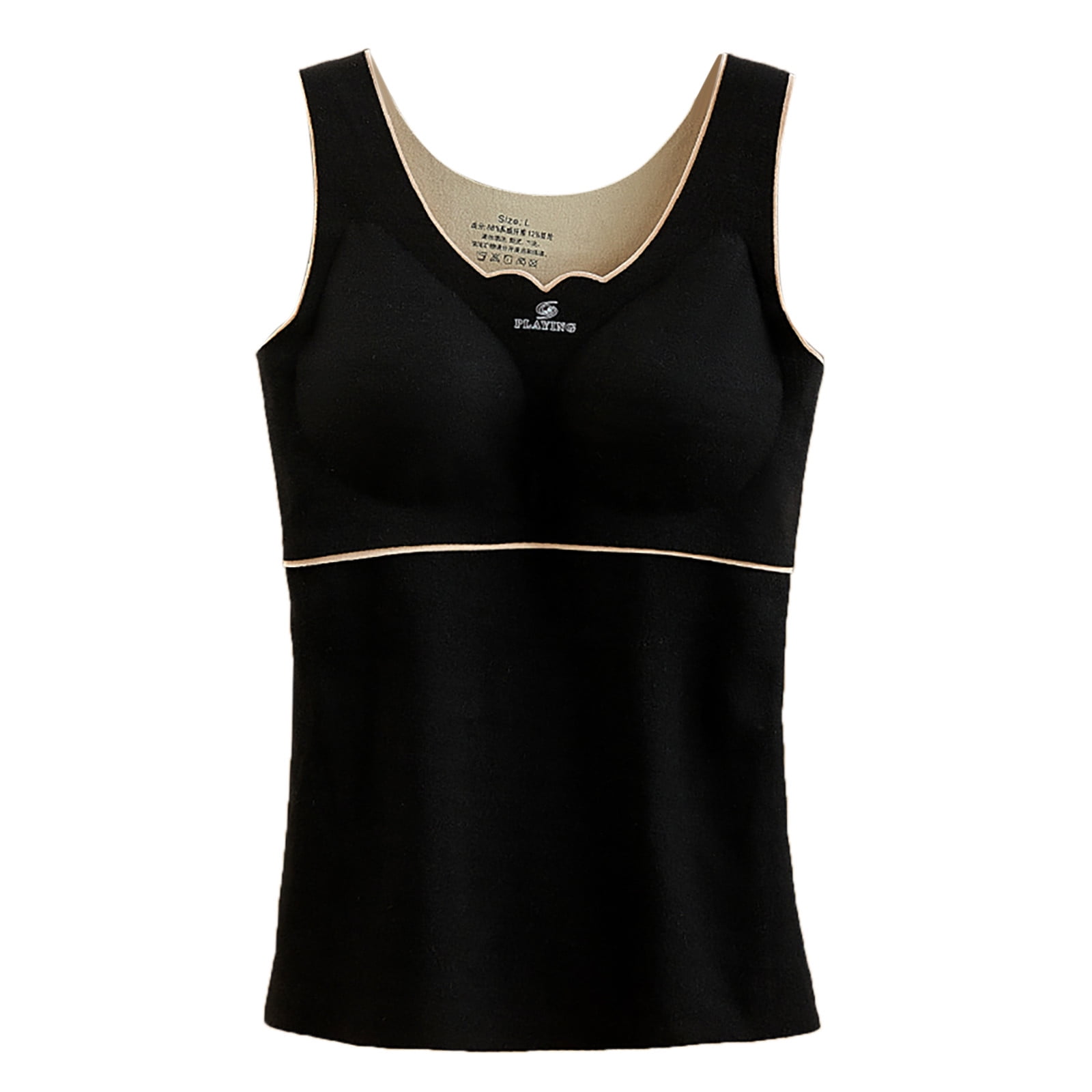 DuoJiaJ Sleeveless Thermal Shirts For Women V Neck Vest With Built In ...