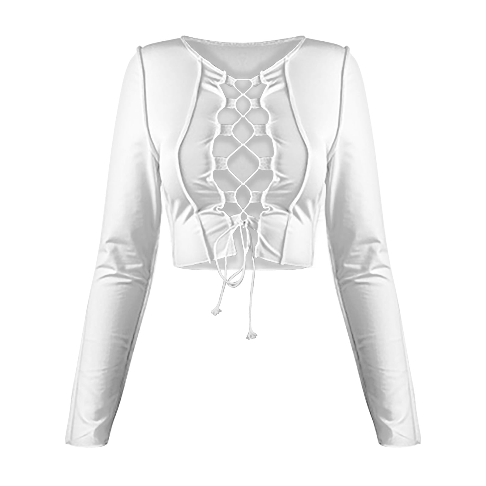 DuoJiaJ Spring Sexy Cut Out White Lace Tight Jacket With Long Sleeves ...