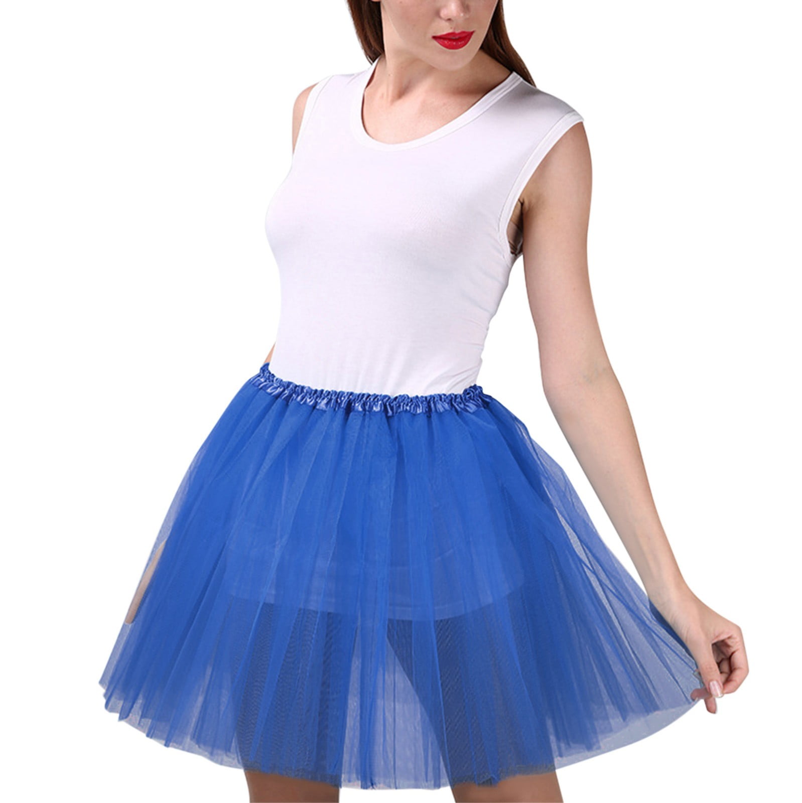 DuoJiaJ Tutu Skirts for Women Layered Pleated Skirts Ealstic A-Line ...