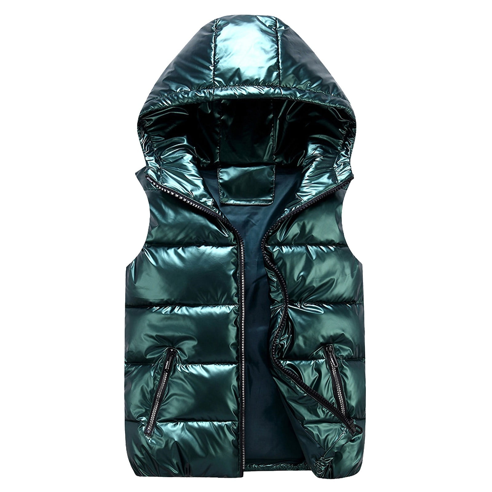 DuoJiaJ Women Attumn Winter Solid Composite Zipper Vest Jacket ...