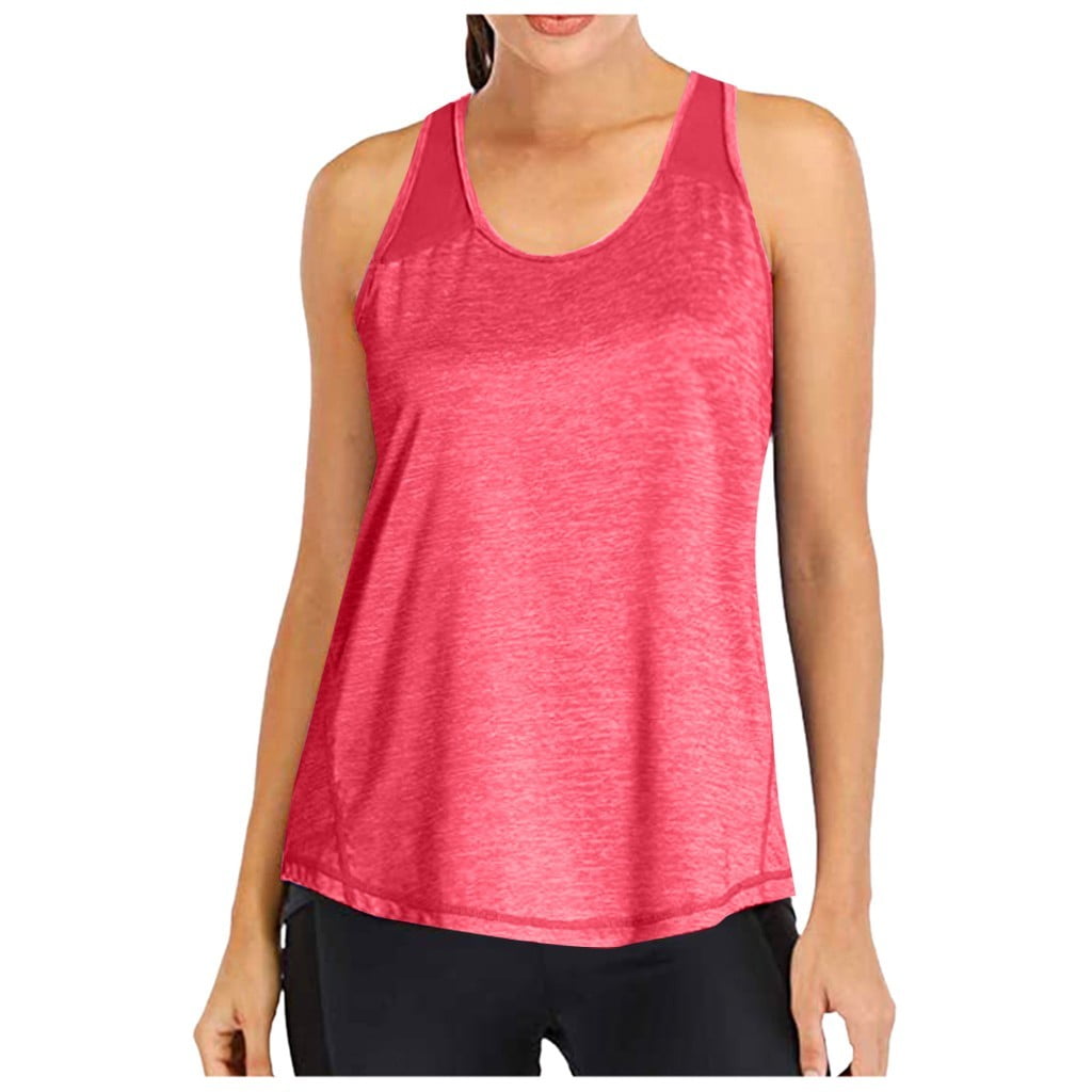 DuoJiaJ Women Workout Tops Mesh Racerback Tank Yoga Shirts Gym Clothes ...