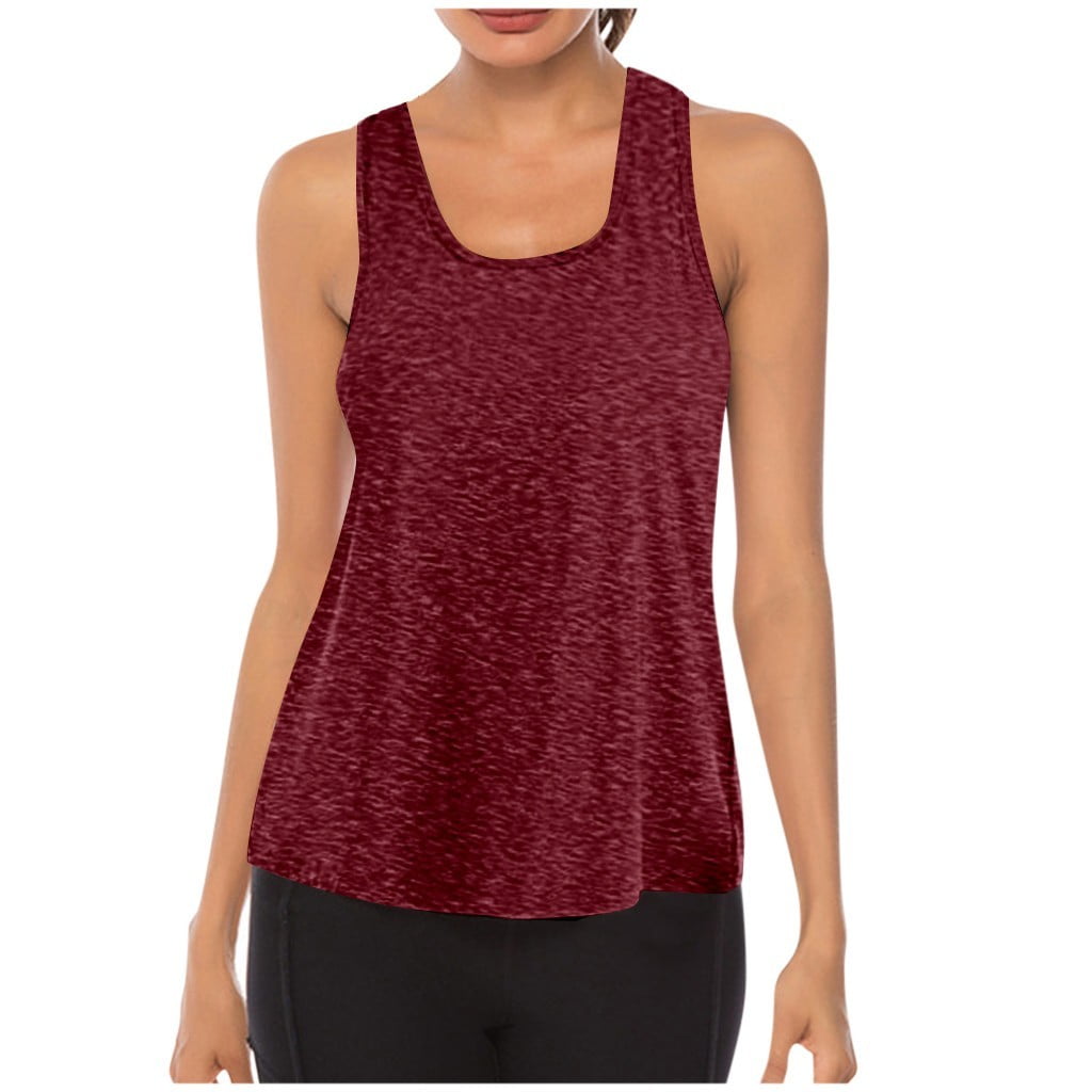DuoJiaJ Women Workout Tops Mesh Racerback Tank Yoga Shirts Gym Clothes ...
