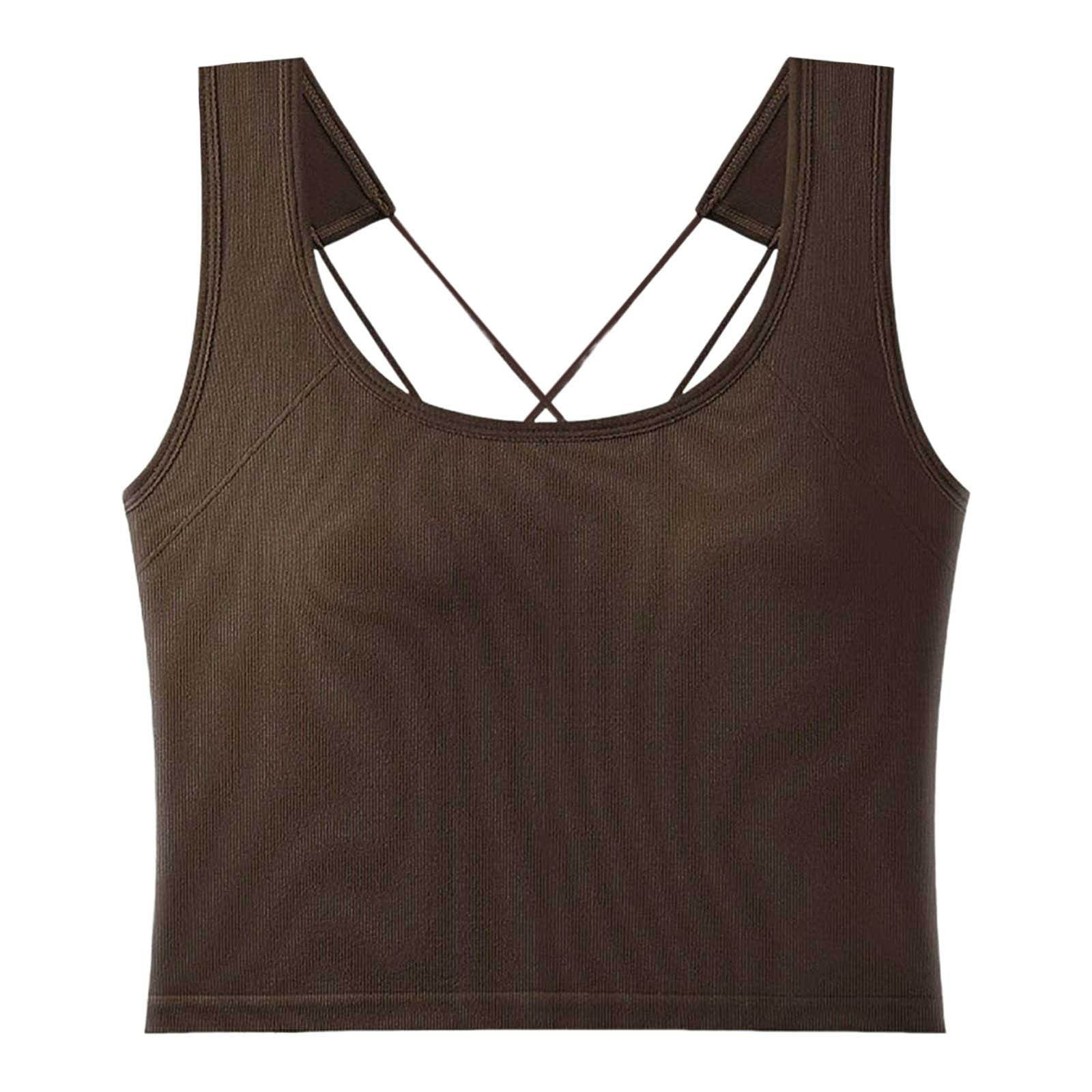 DuoJiaJ Women's Chest Padded Vest Camisole Short Top Summer Base Shirt ...
